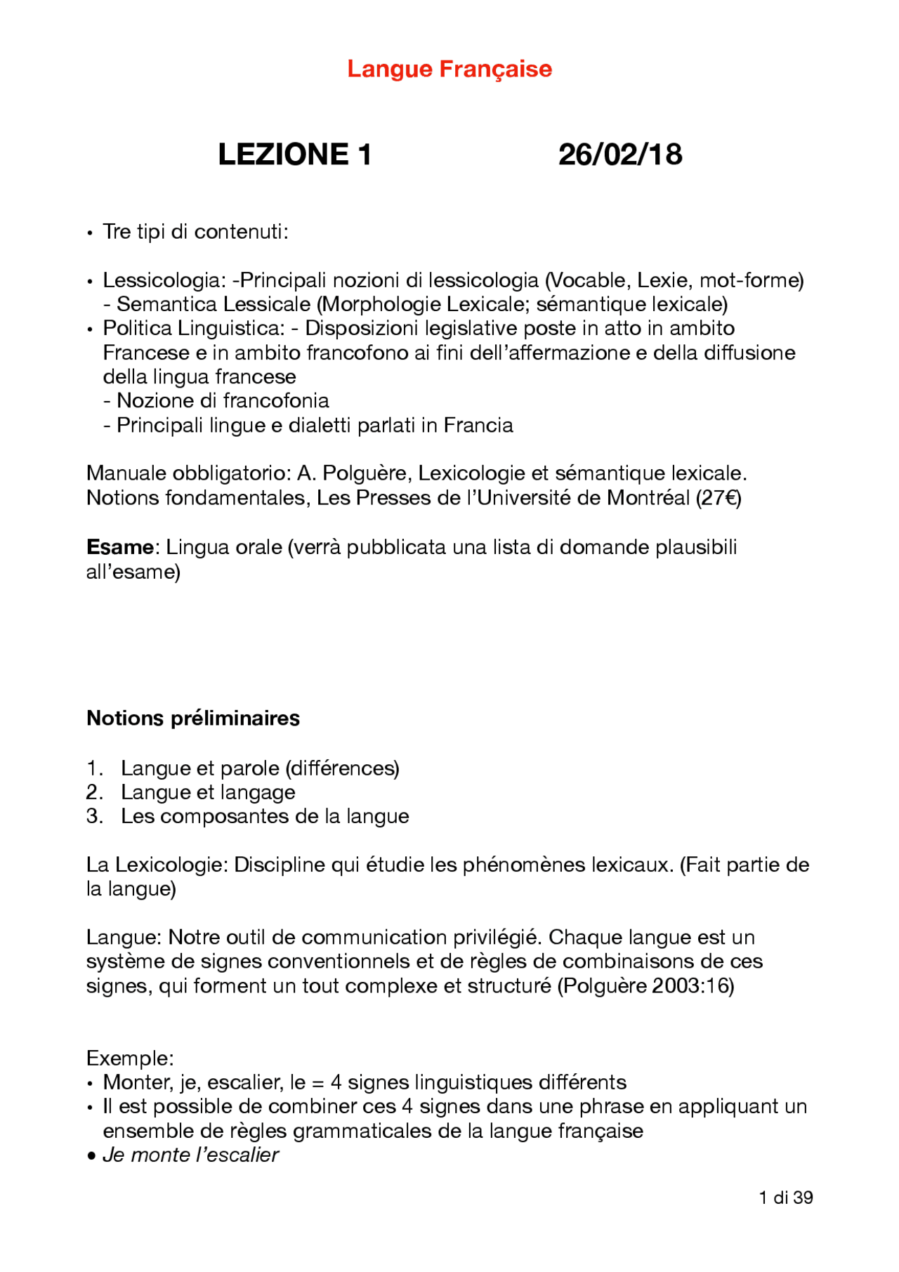 Appunti Integrati Di Slides Di Lingua Francese 2 Docsity