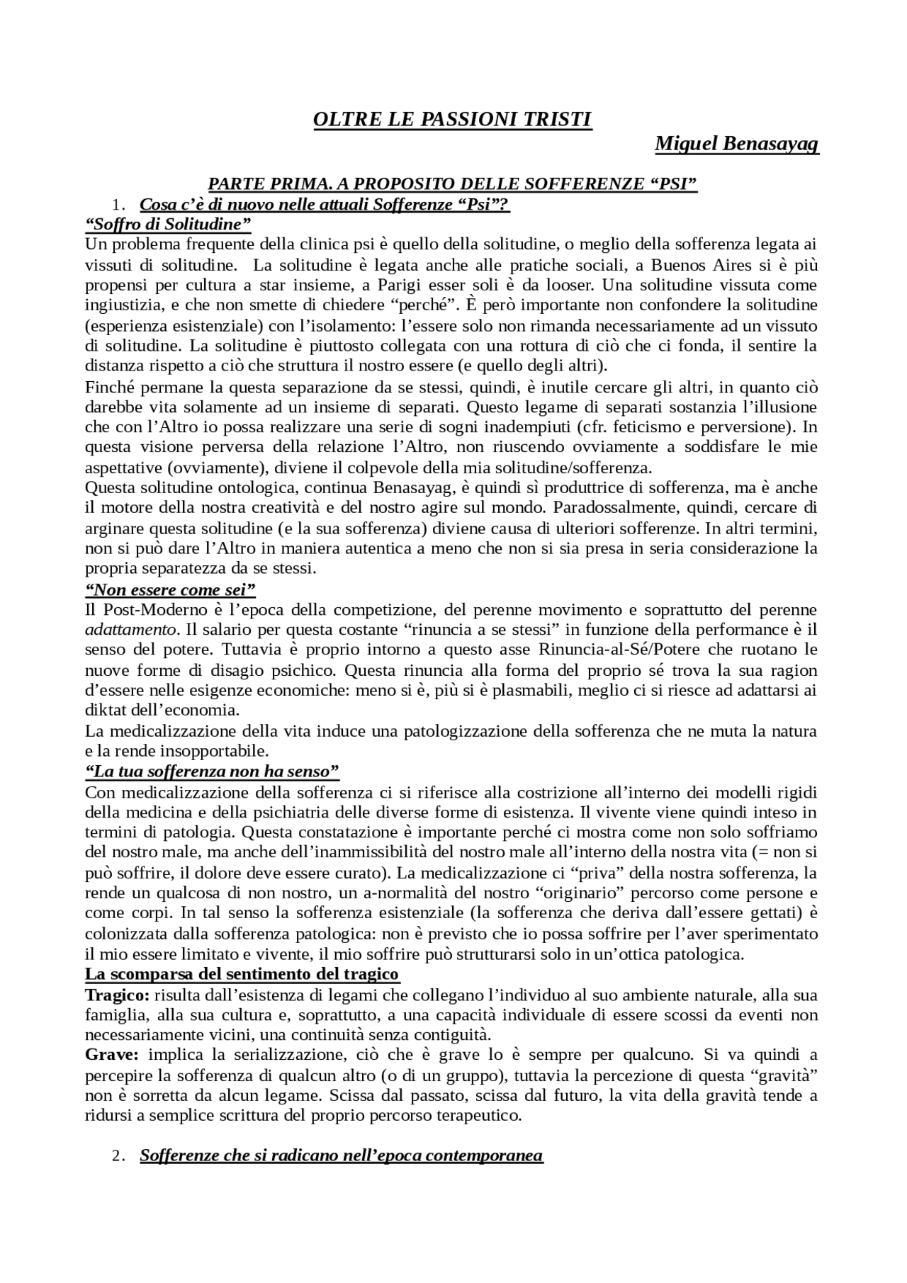 Oltre Le Passioni Tristi Docsity