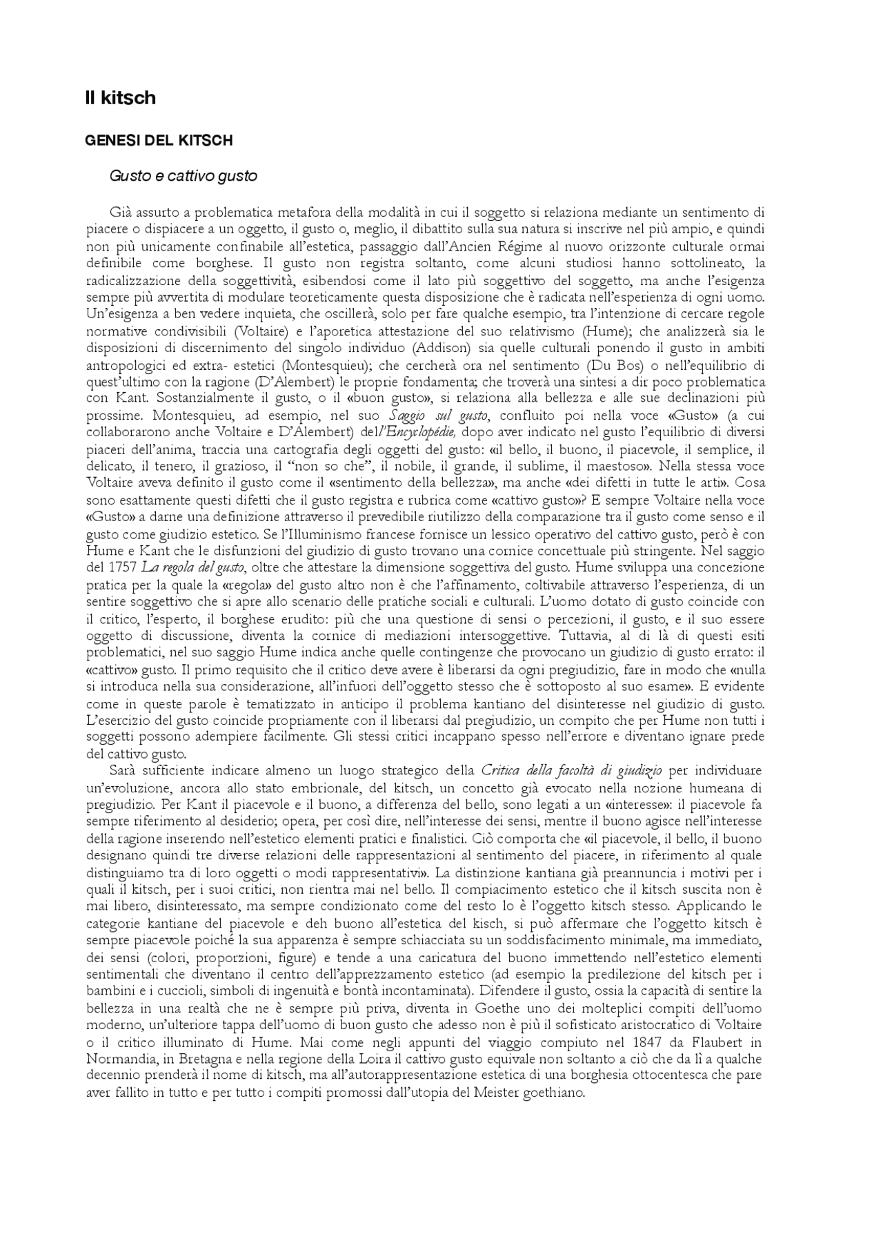 Riassunto Del Libro Il Kitsch Di Amecacci Appunti Di Estetica Docsity