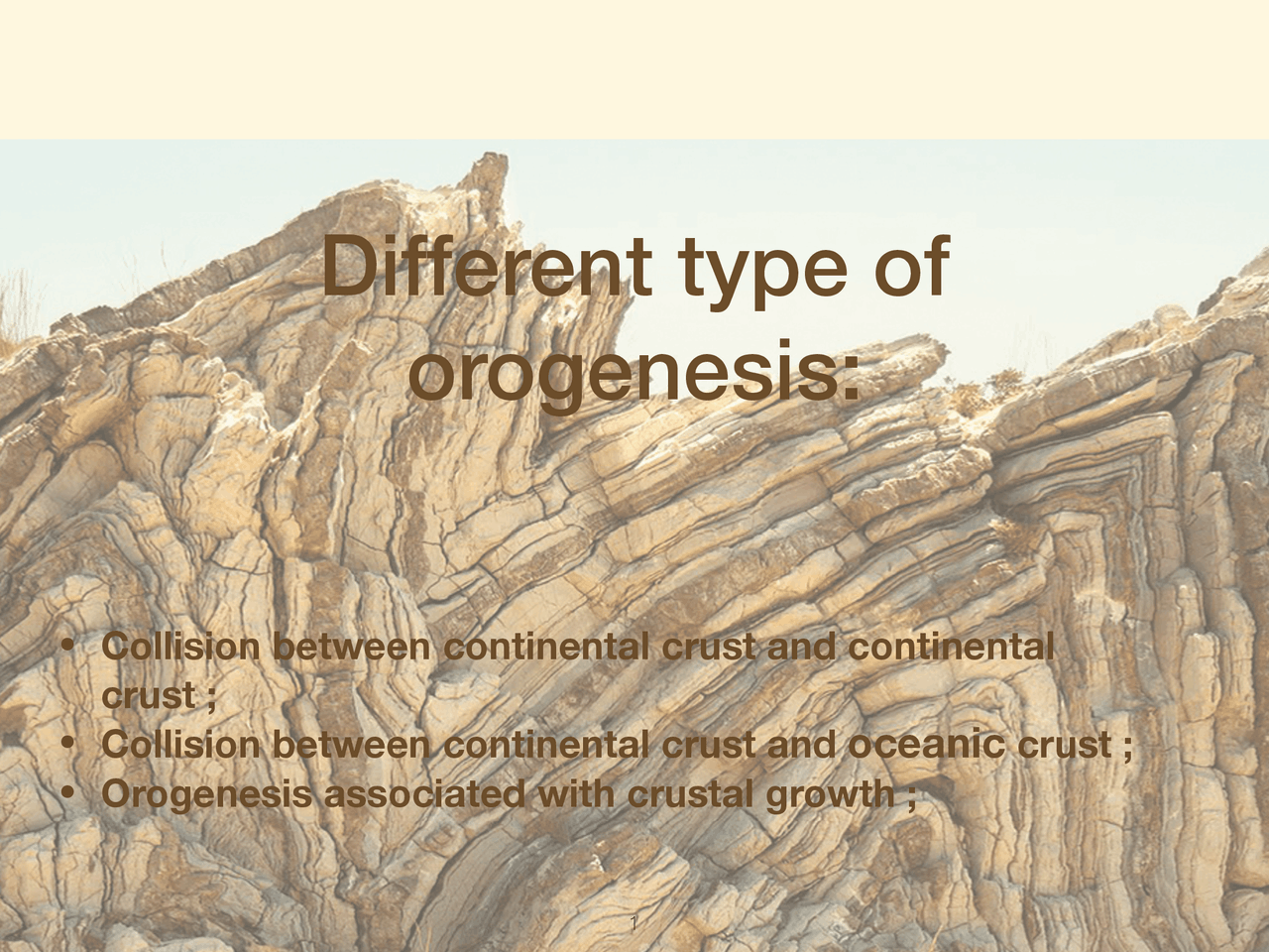Different type of orogenesis - Docsity