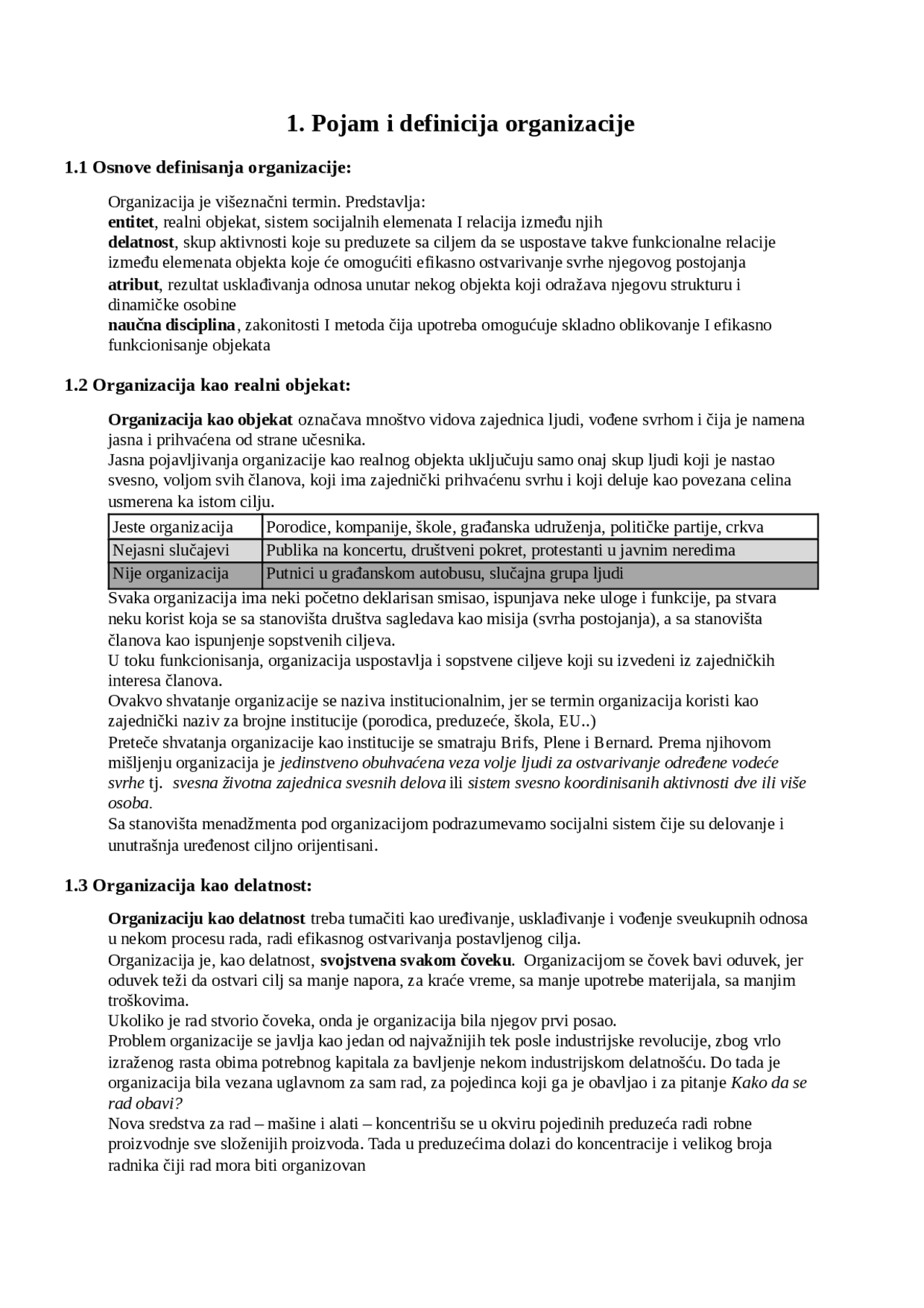 Skripta Za Osnove Organizacije Fon Beleške Predlog Ekonomija Docsity