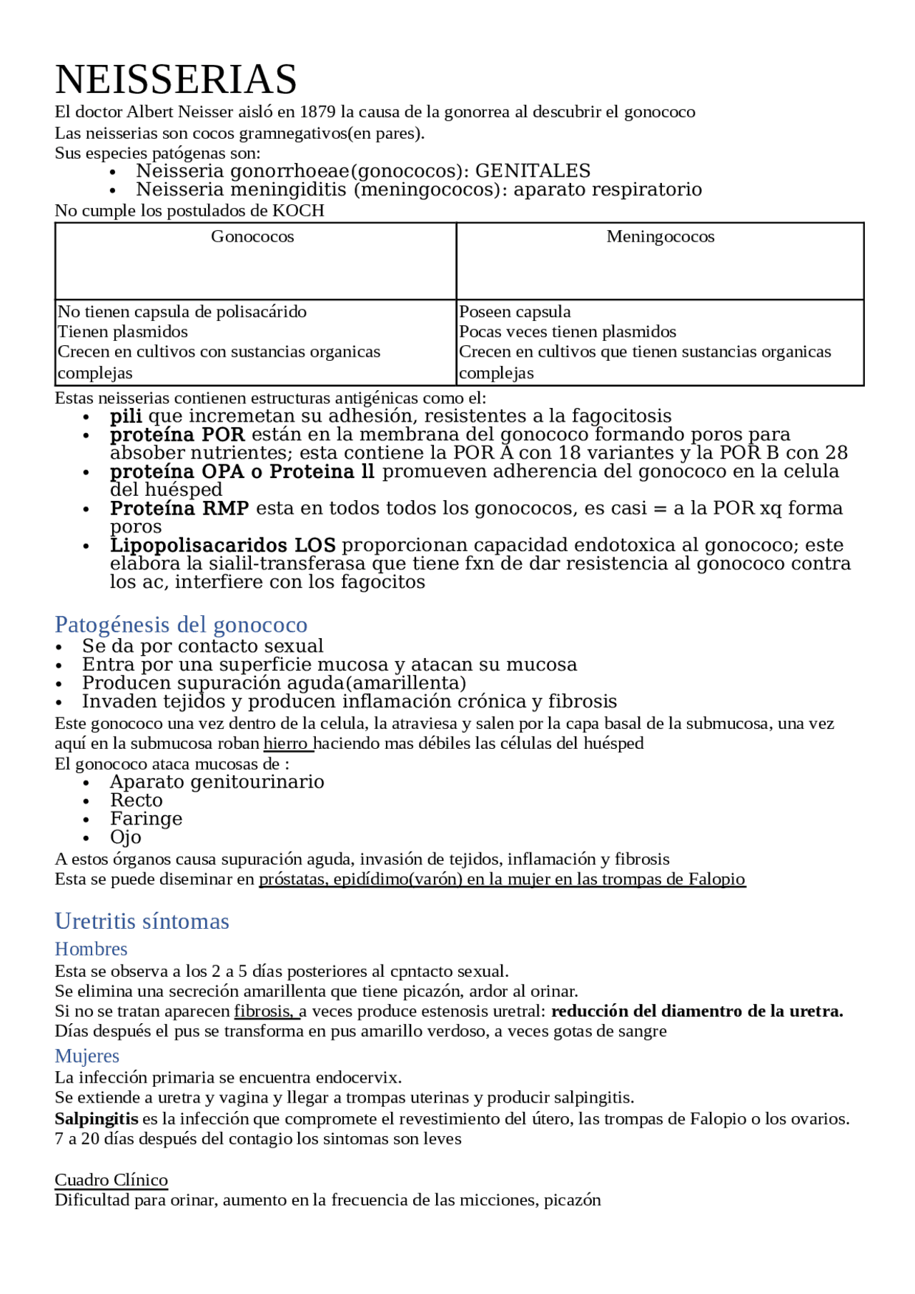 Resumen De Neisserias Docsity