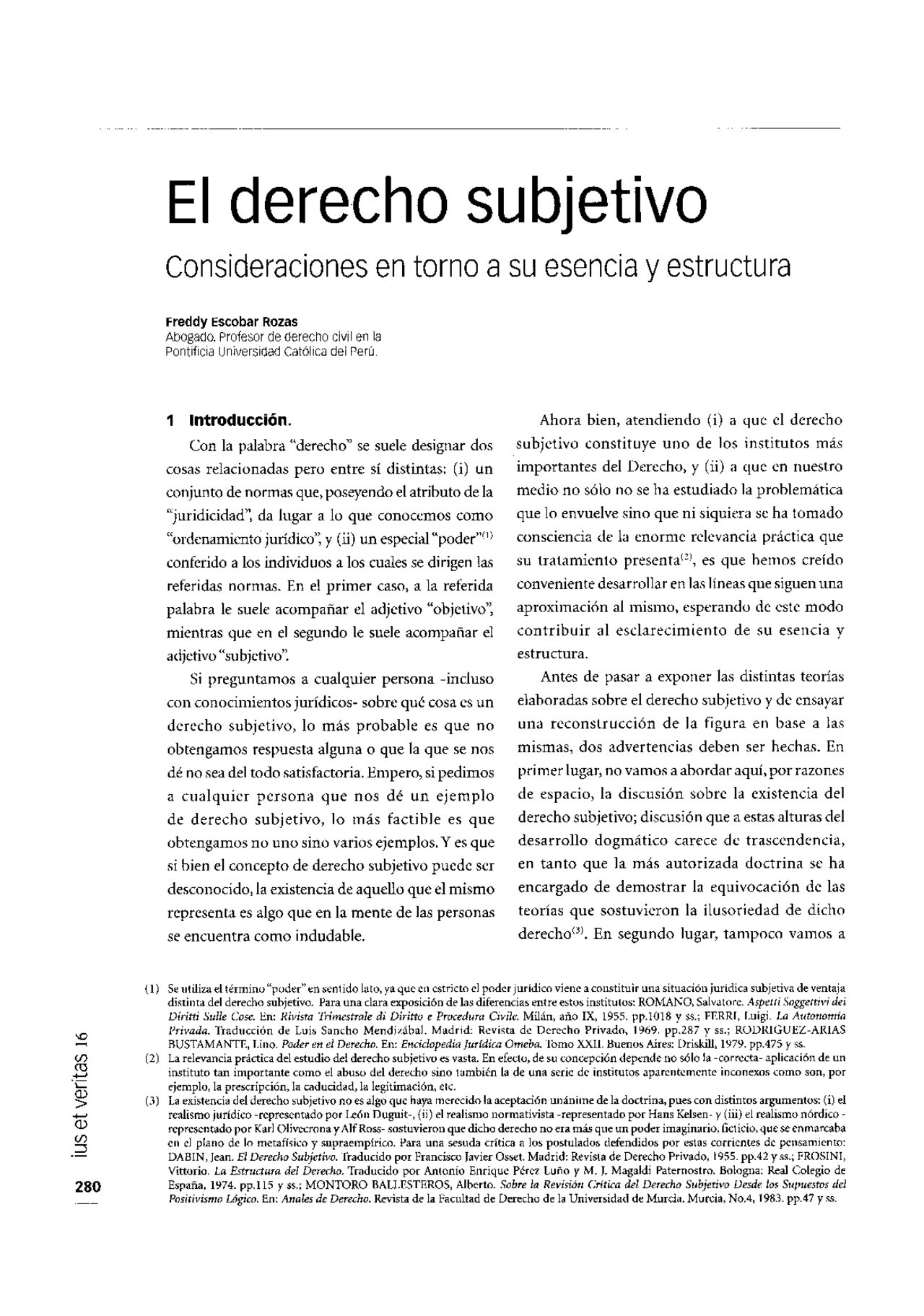 Derecho subjetivo definición conceptual - Docsity