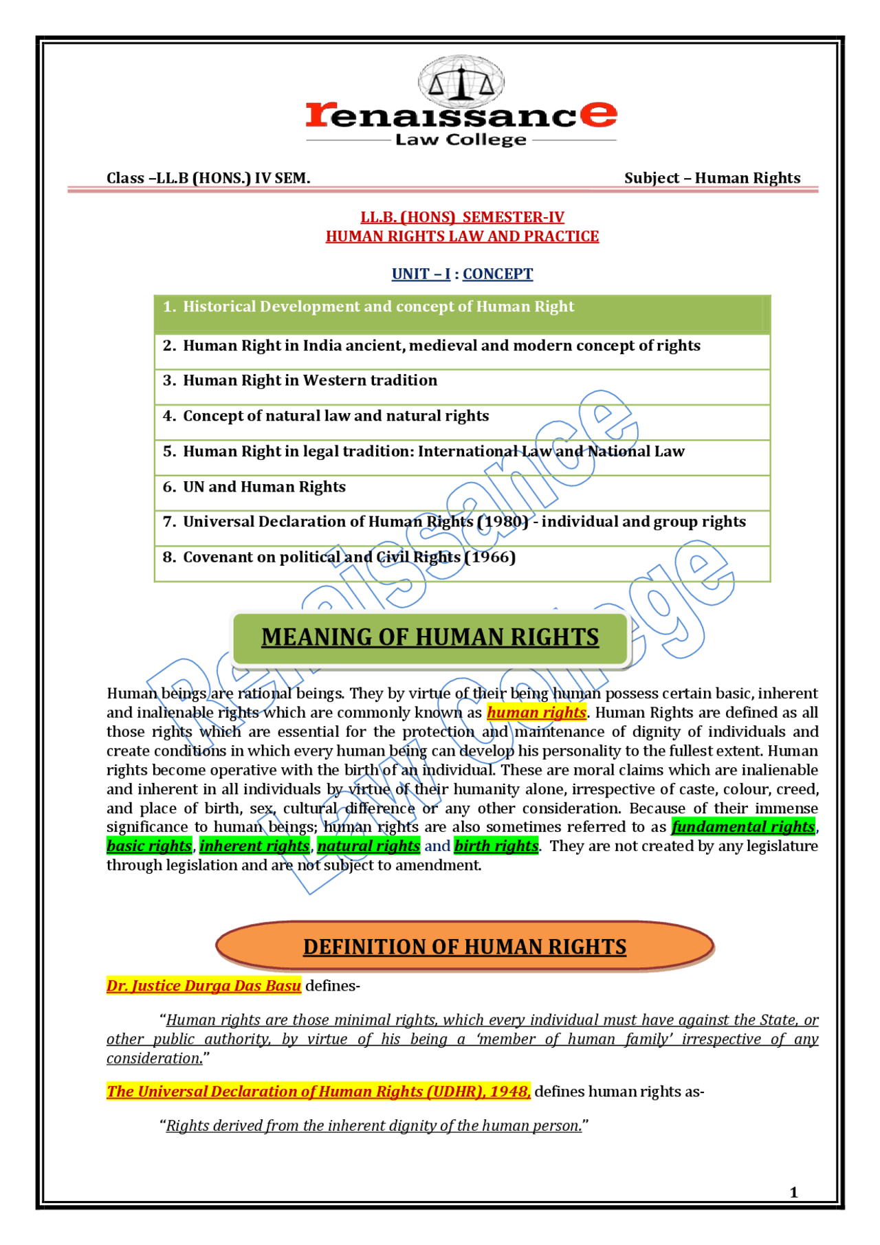Declaration Of Human Rights Pdf