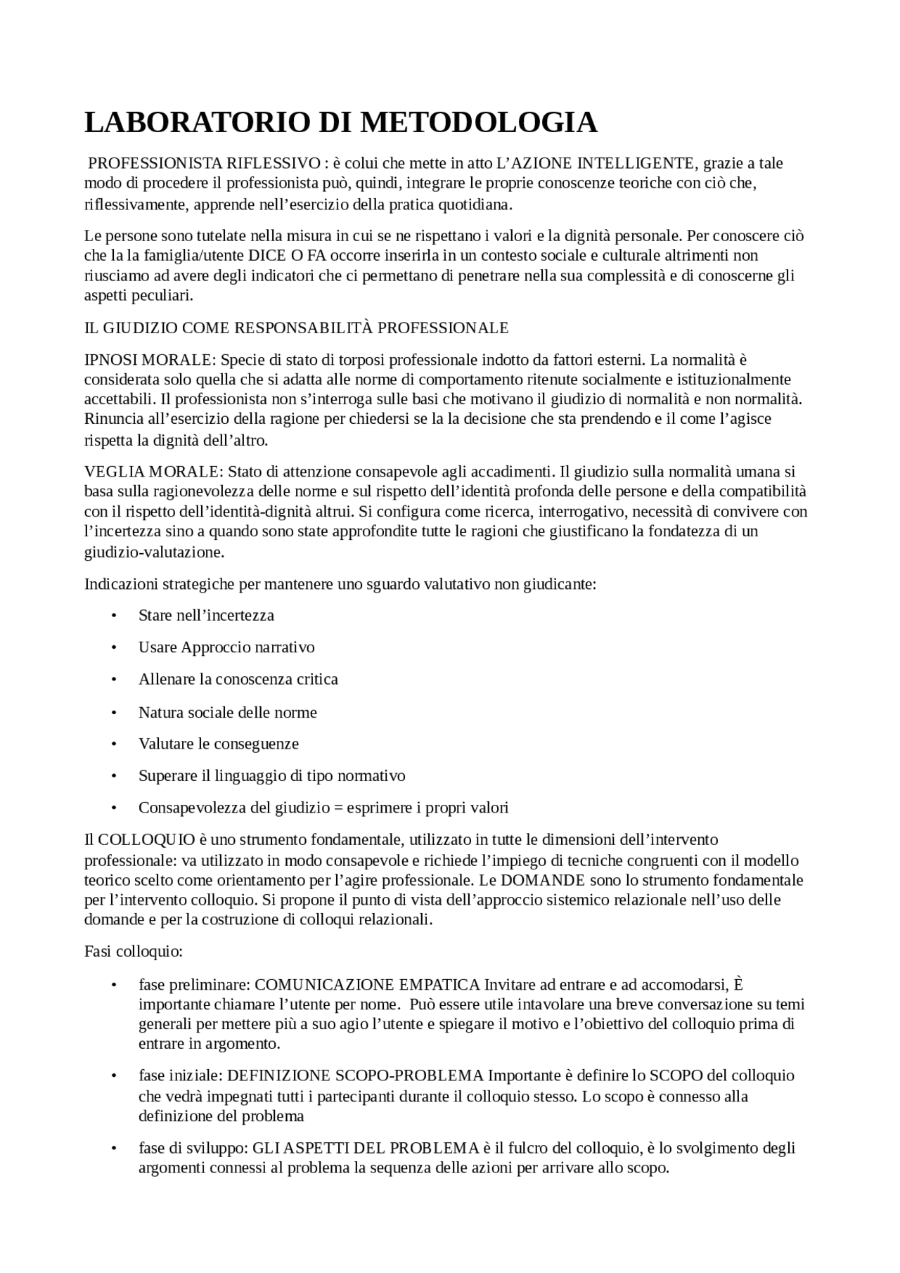 Laboratorio Di Metodologia Docsity