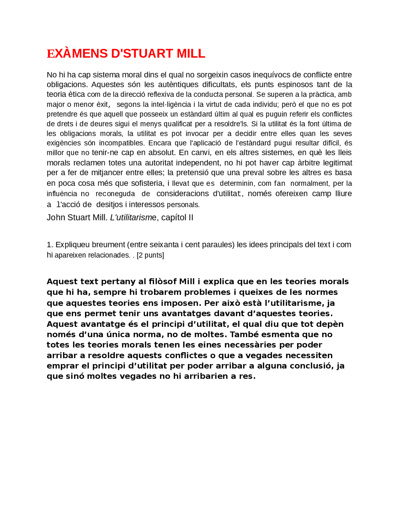 Filosofo Stuart Mill - Docsity