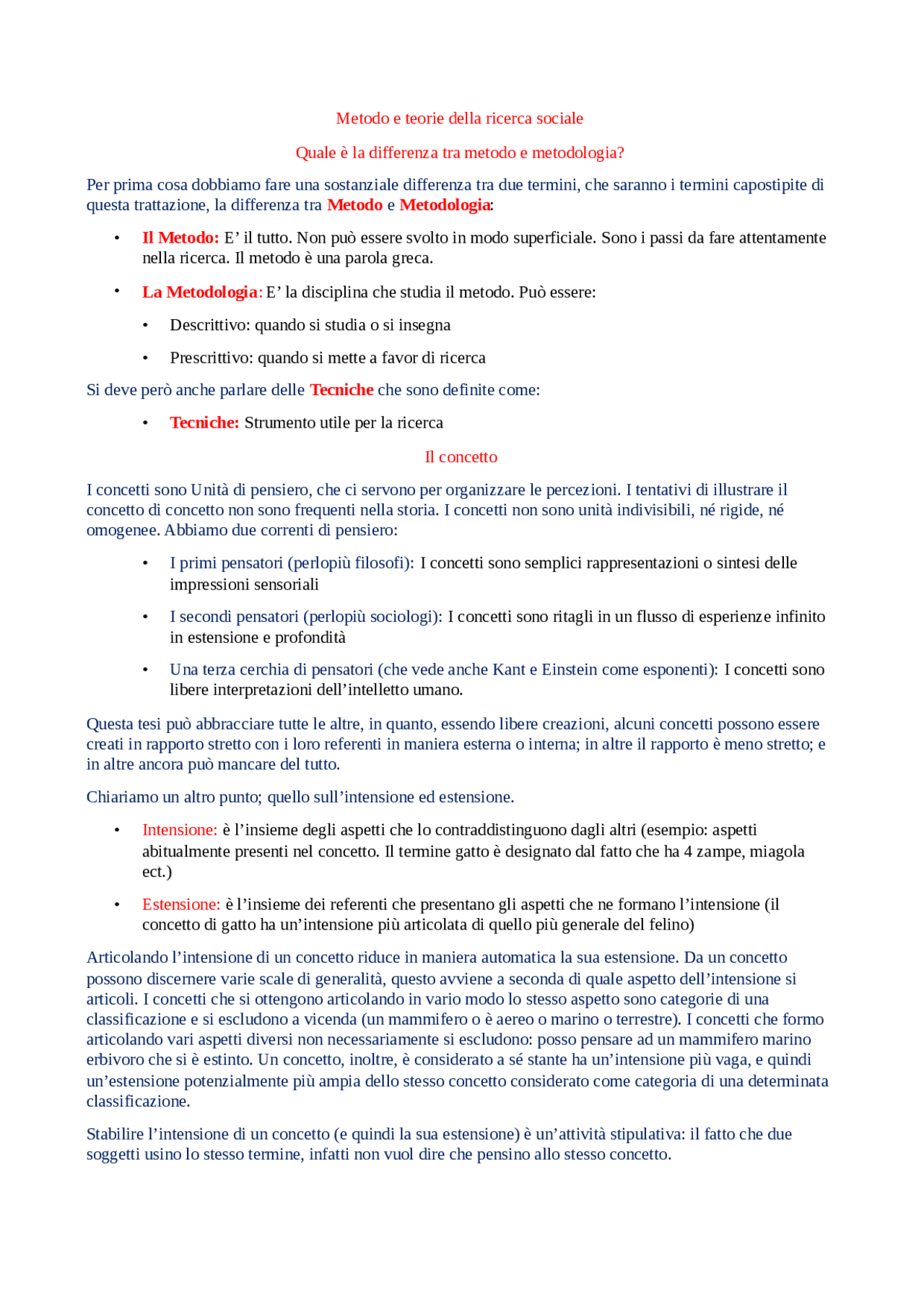 Metodologia Della Ricerca Sociale Docsity