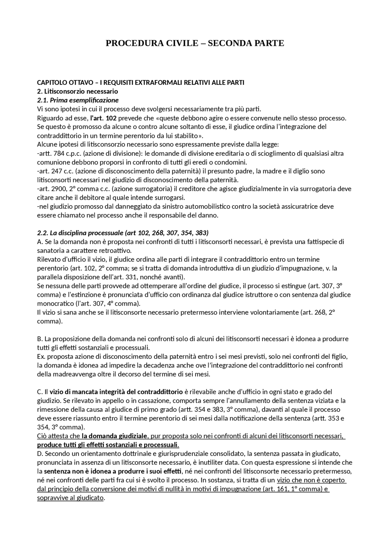 Diritto Processuale Civile Ii Proto Pisani Vi Edizione Docsity