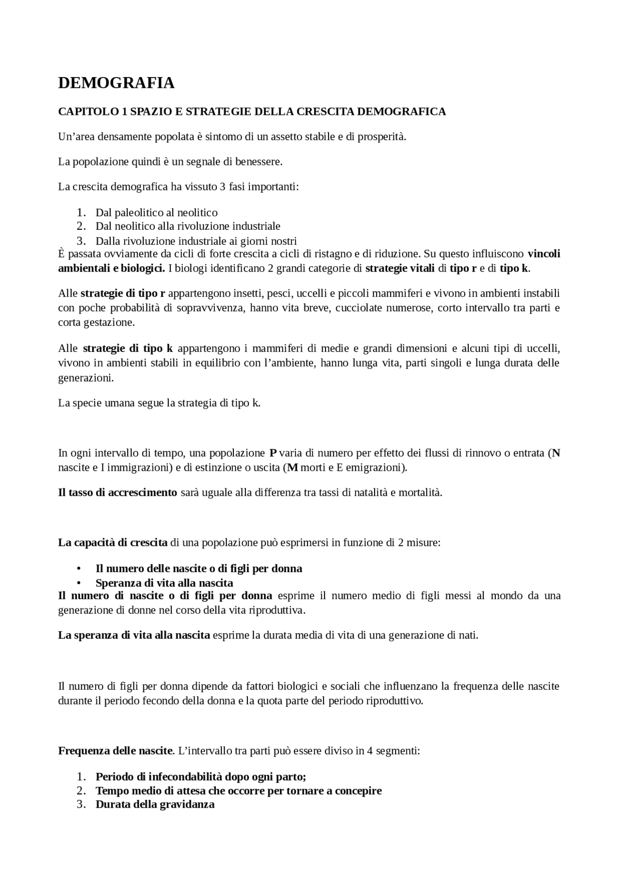 Storia Minima Della Popolazione Del Mondo Cap1 2 4 6 Livi Bacci Docsity