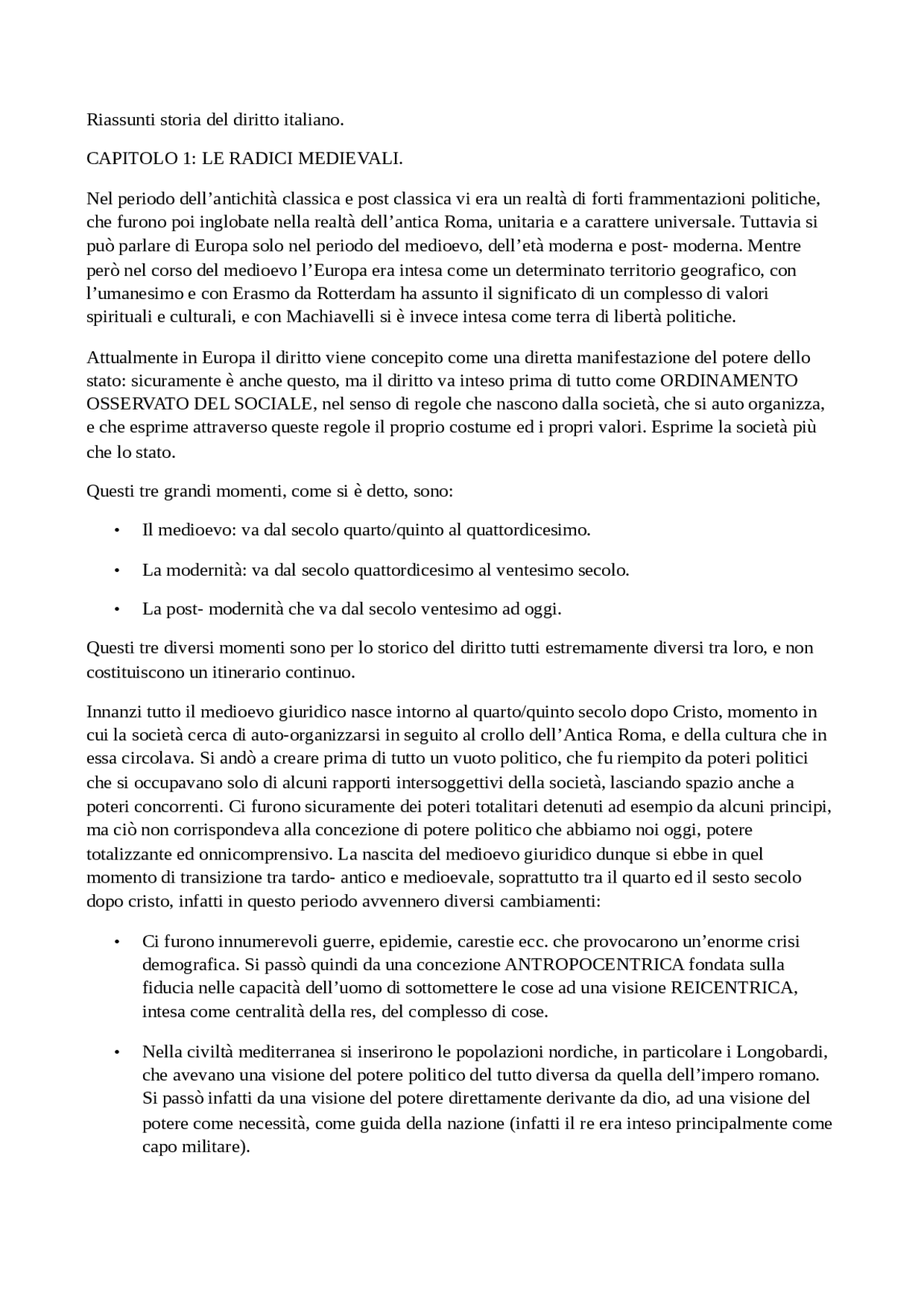 Riassunto Leuropa Del Diritto Di Paolo Grossi Docsity