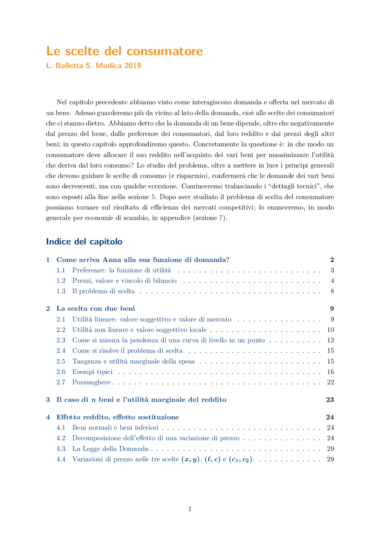 Le scelte del consumatore | Appunti di Economia Politica | Docsity