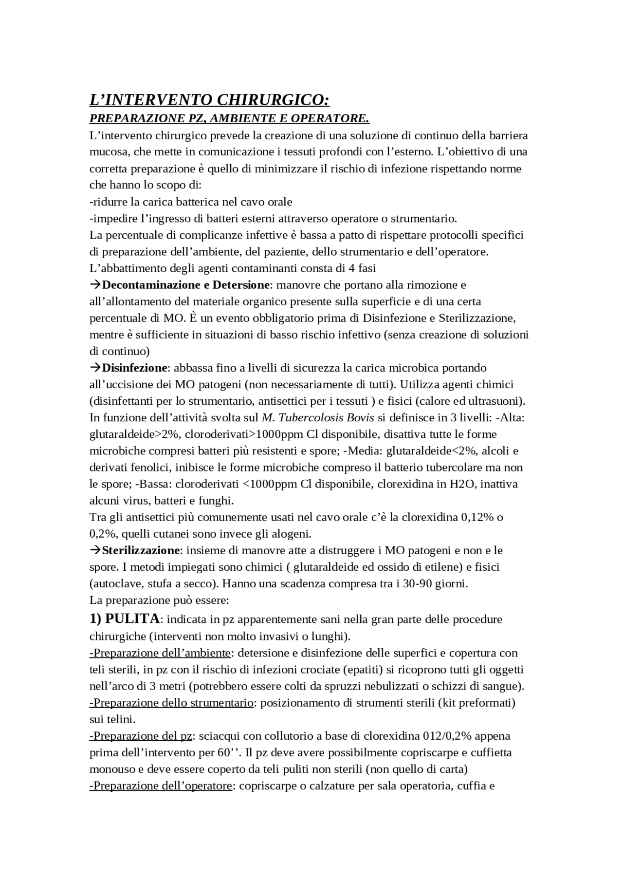 Modulo 2 Chirurgia Orale Docsity