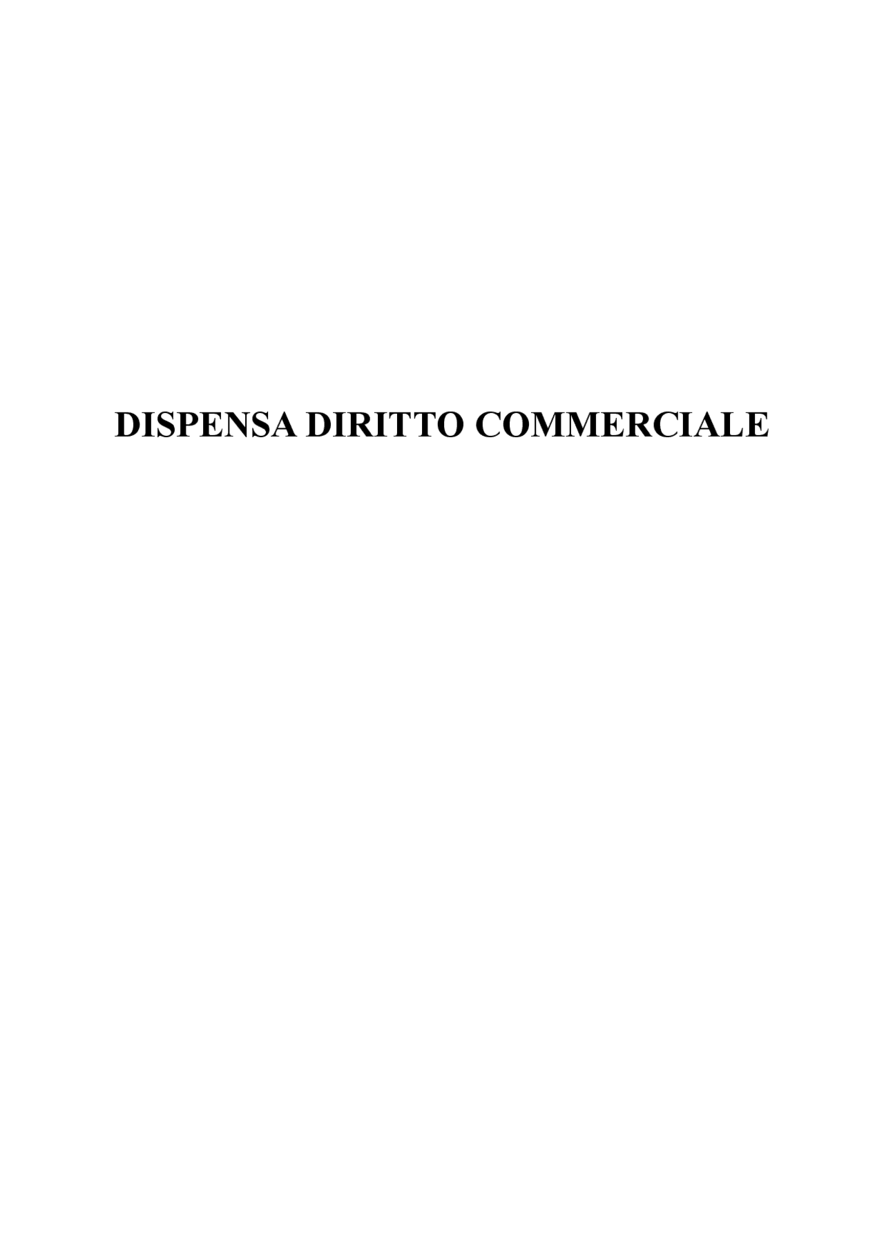 Istituzioni Di Diritto Commerciale Dispensa Docsity