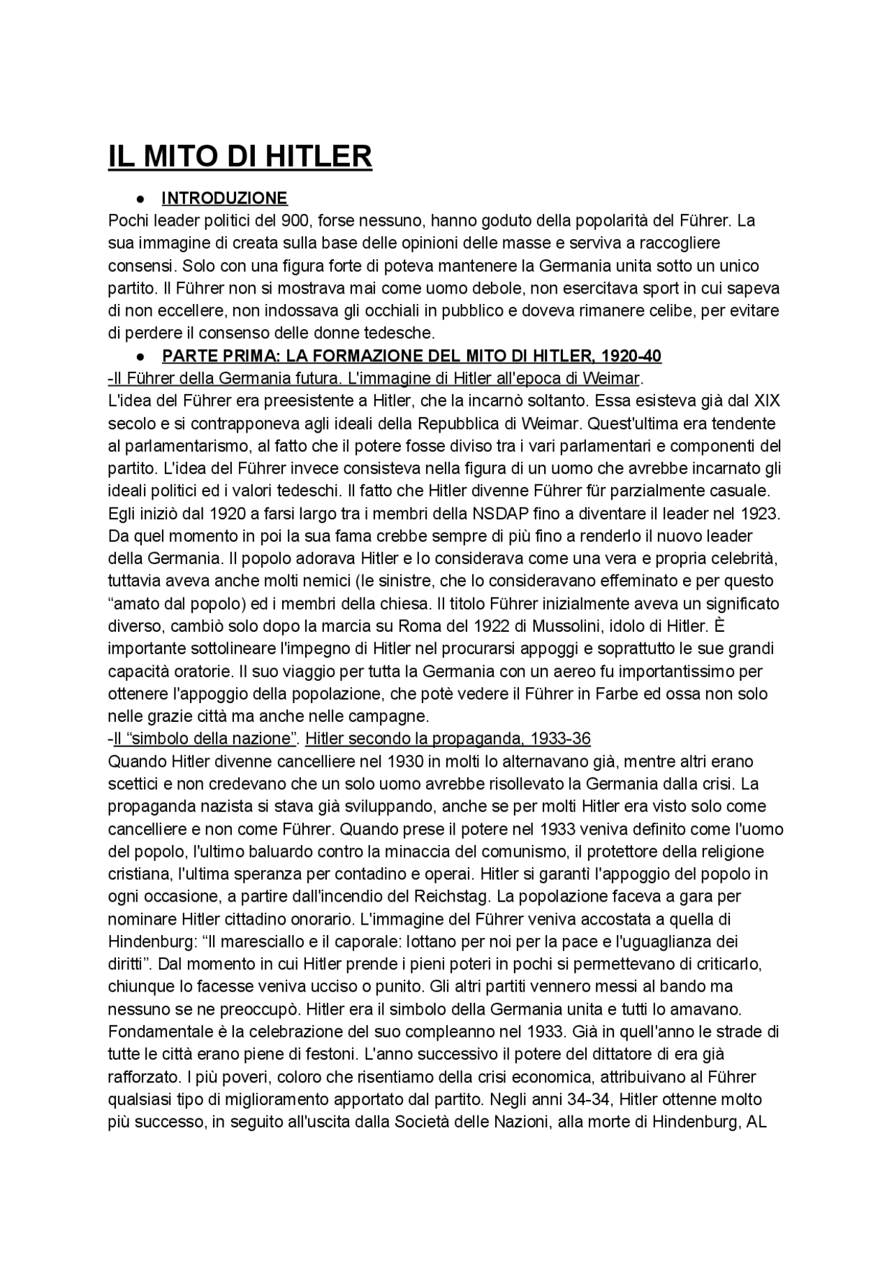 Il Mito Di Hitler Ian Kershaw Docsity