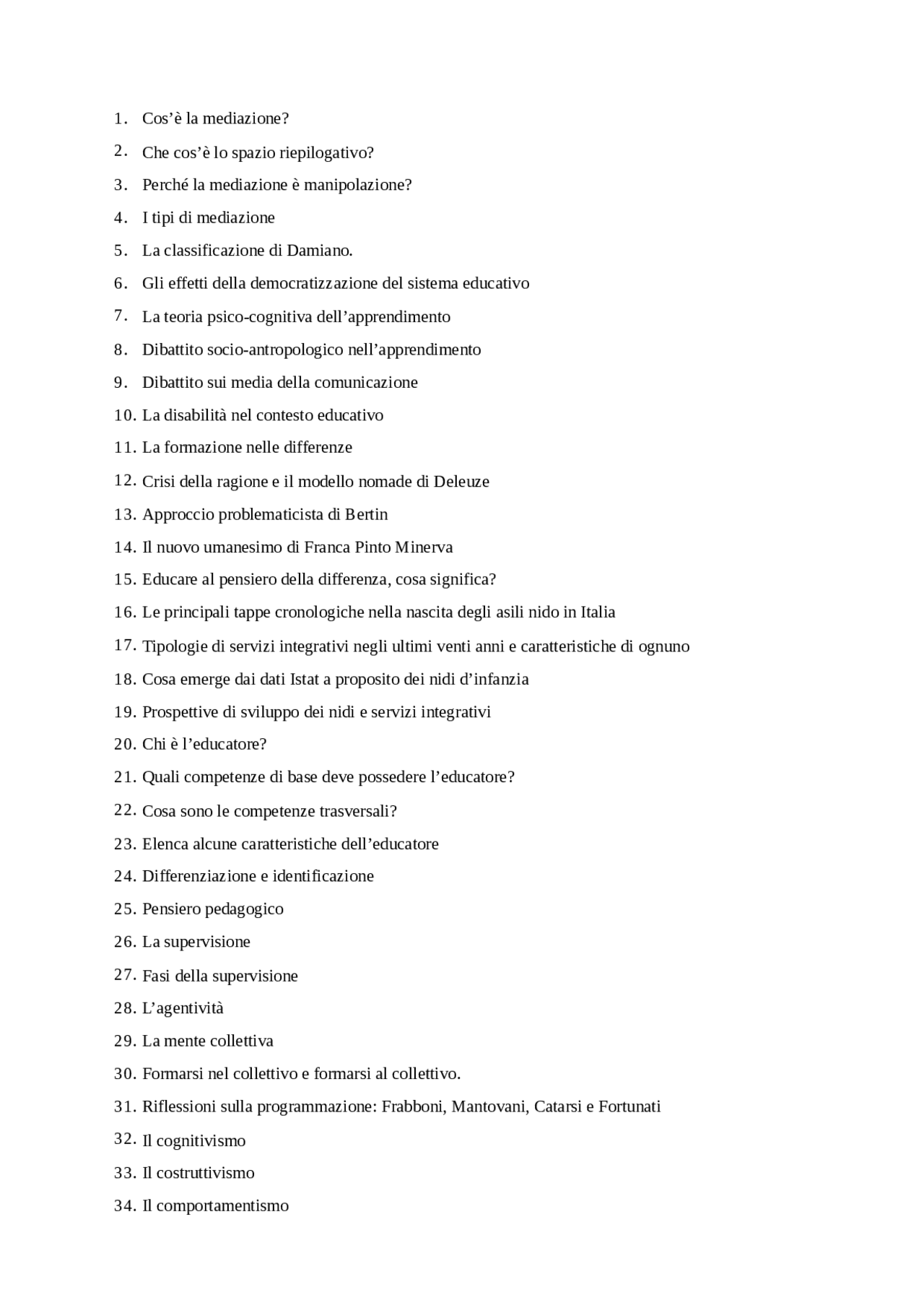 Domande Di Didattica Generale Docsity