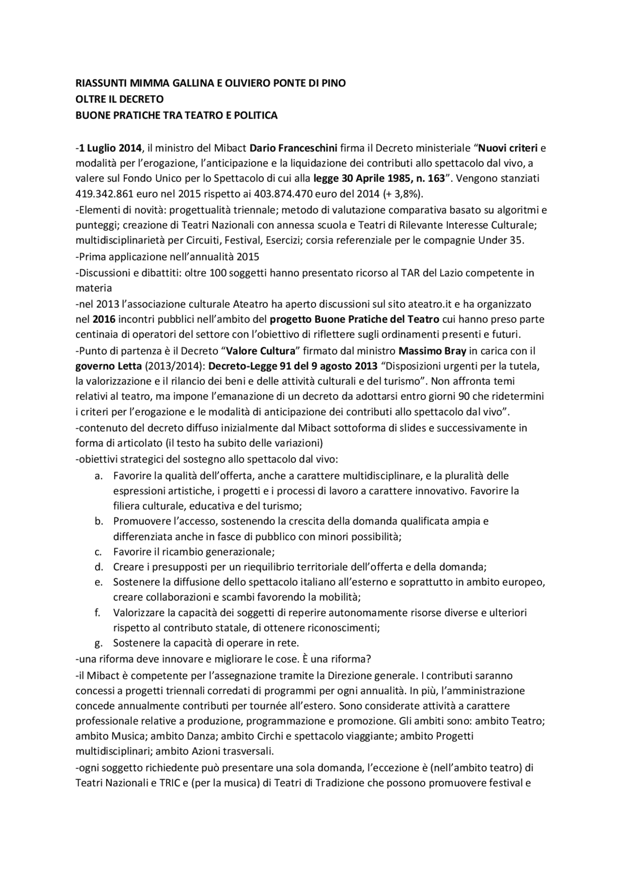 Riassunto Oltre Il Decreto Docsity