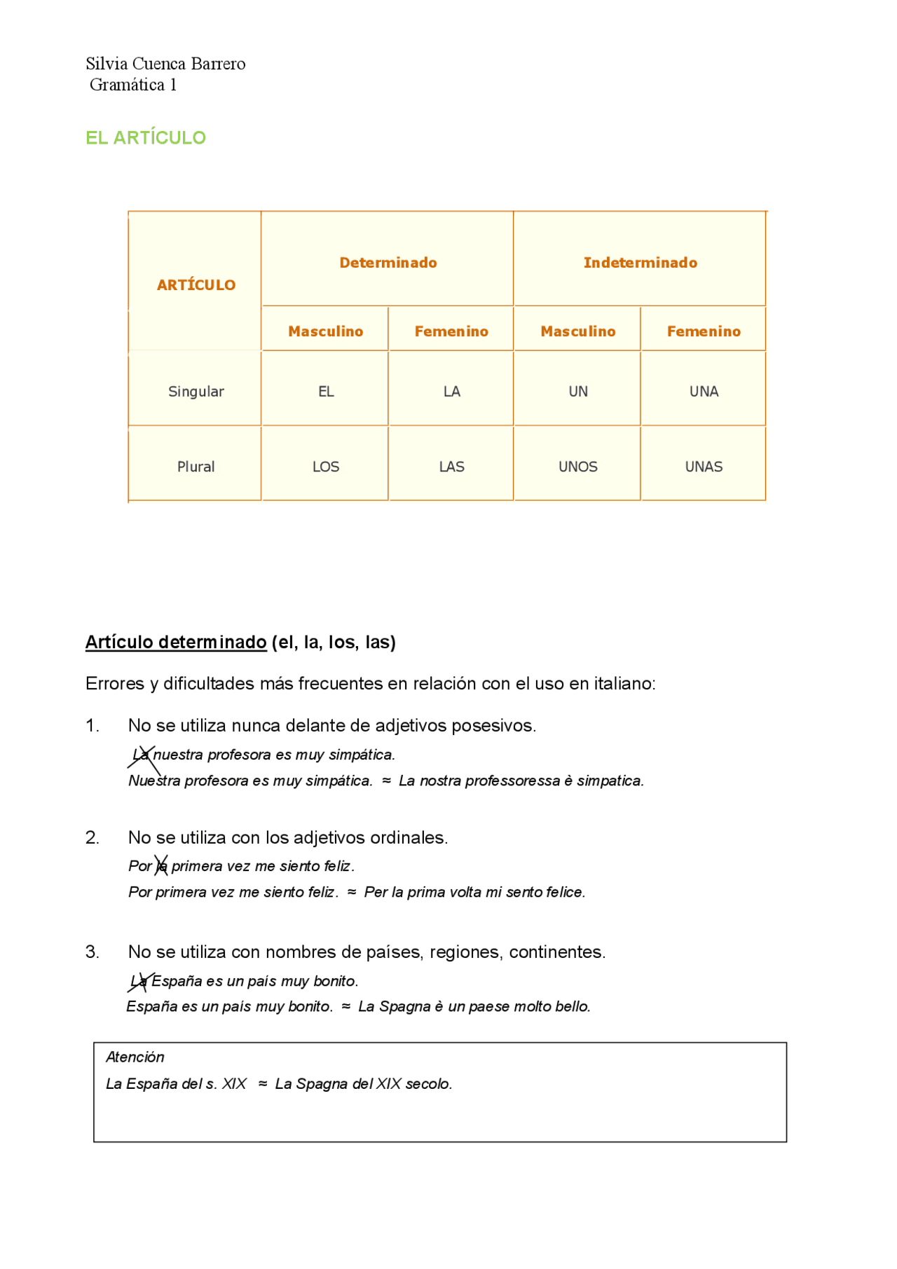 Grammatica Spagnola Notes De Langue Espagnole Docsity