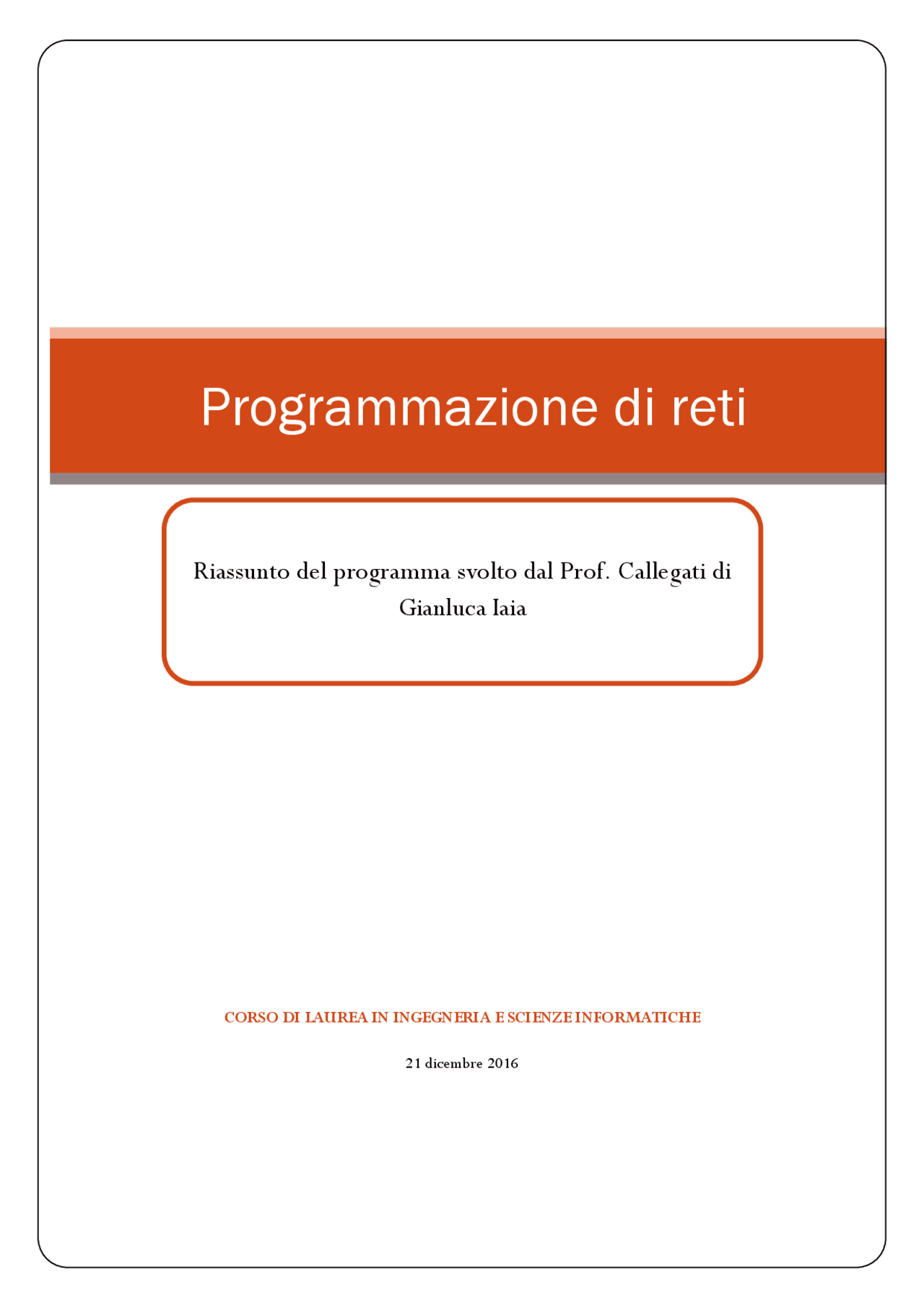 Reti, informatica, sicurezza delle reti, programmazione di reti - Docsity