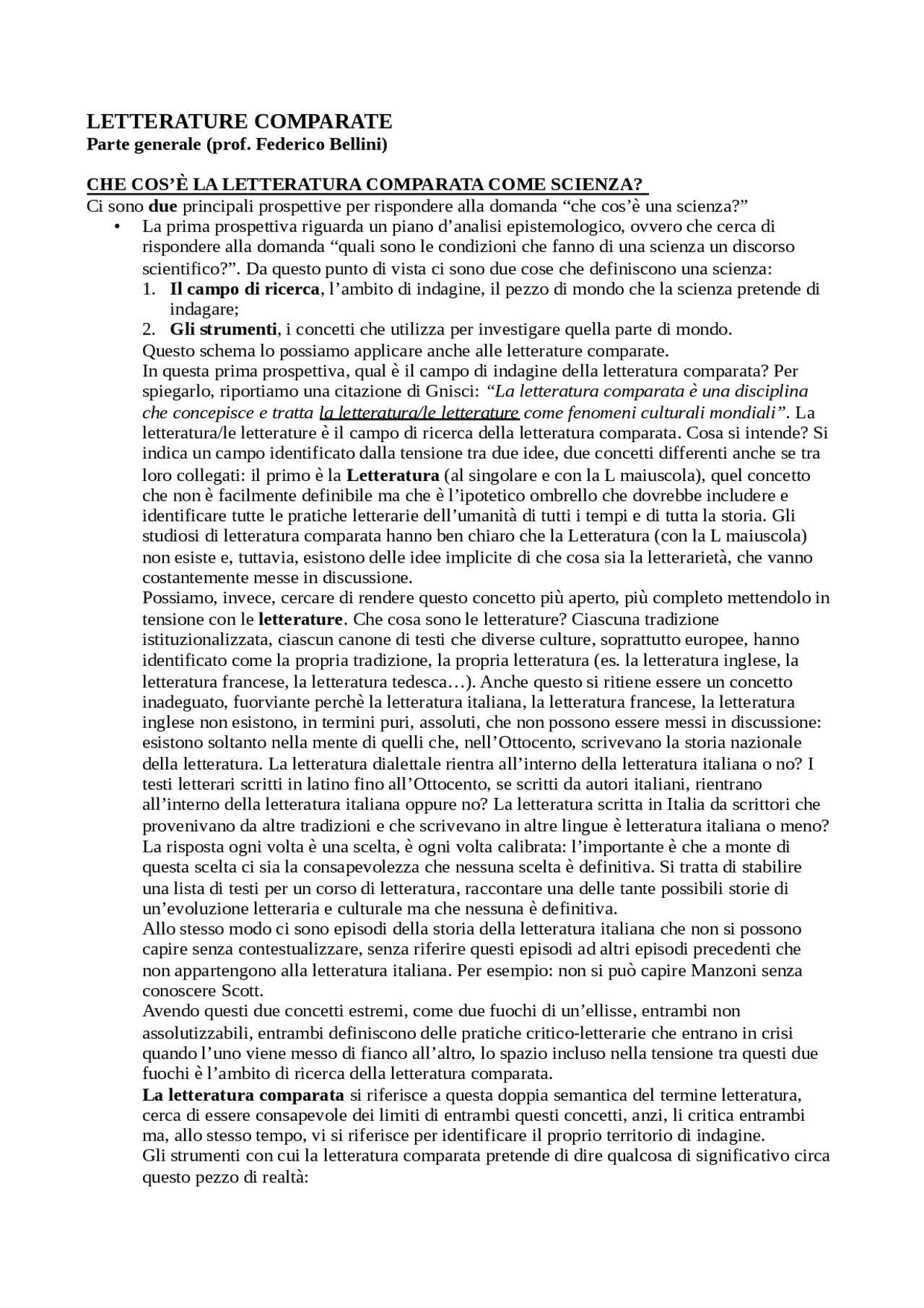 Letterature comparate. Parte generale | Appunti di Letterature ...