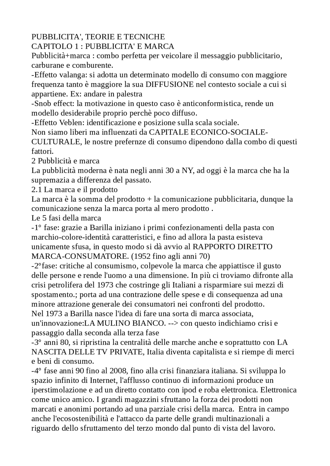 Pubblicità Teorie E Tecniche Di Mauro Ferraresi Docsity