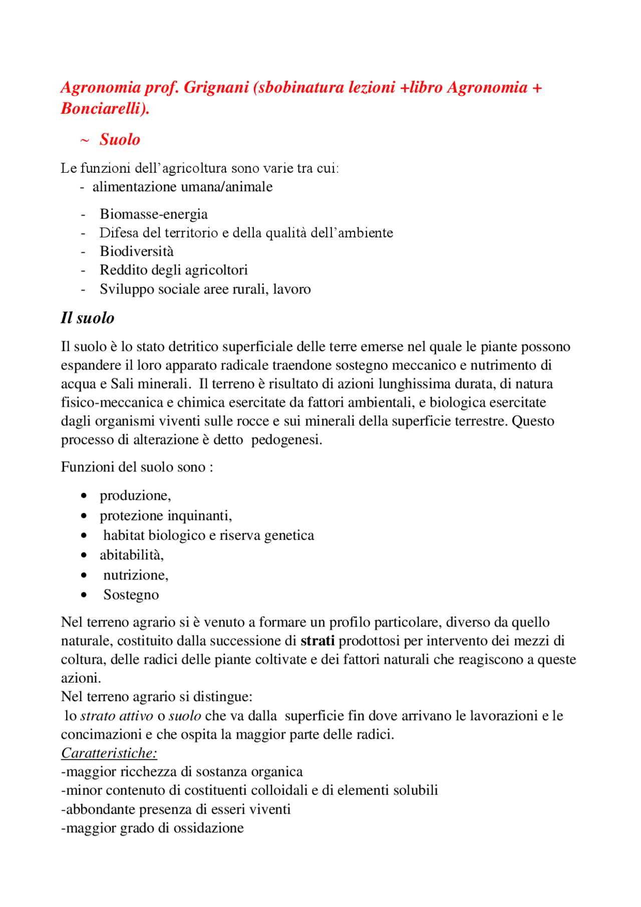 Agronomia Scienze E Tecnologie Agrarie Docsity