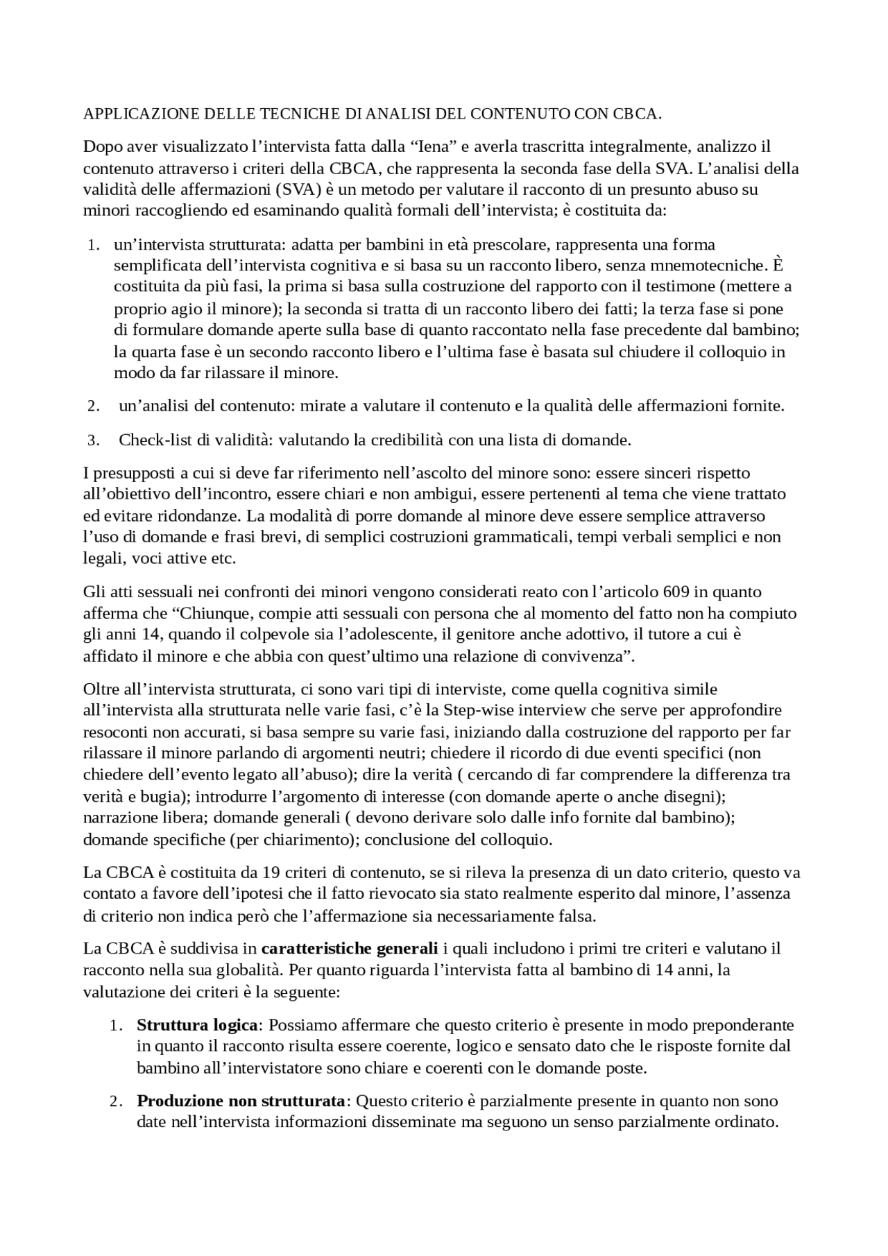 Applicazione Delle Tecniche Di Analisi Docsity