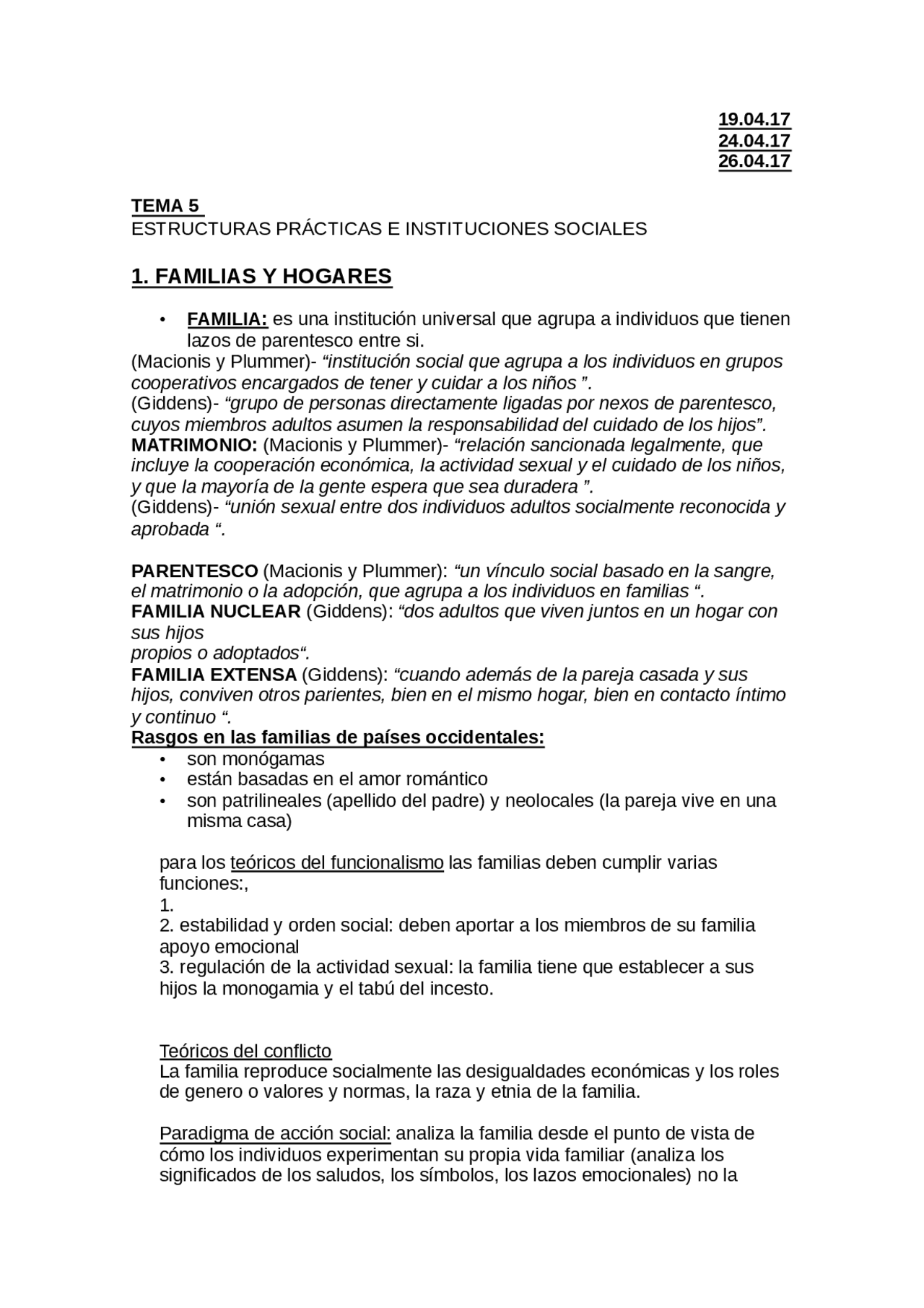 Apuntes Sociología Tema 5 1º Carrera Docsity