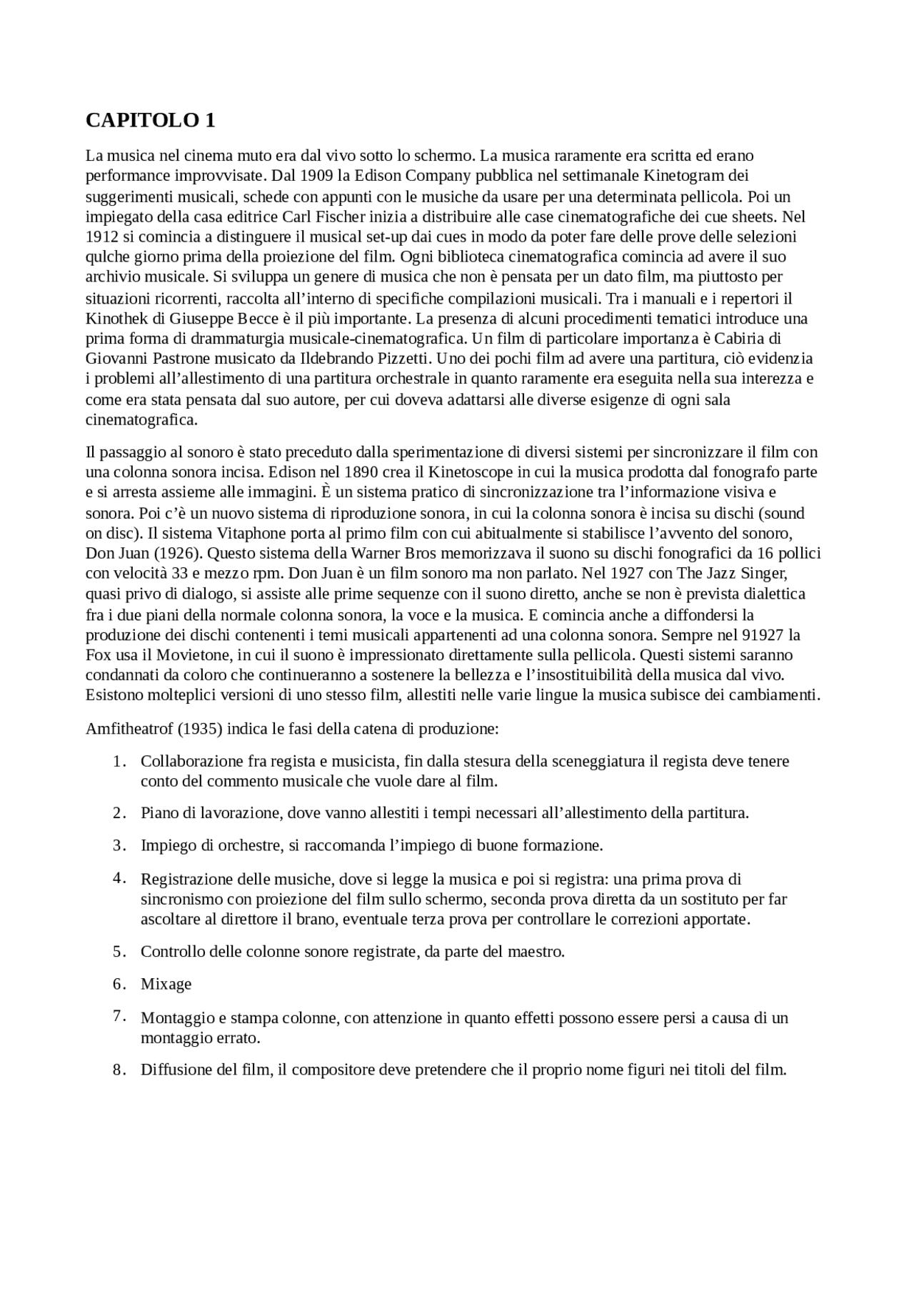 Lo Schermo Sonoro Di Roberto Calabretto Docsity