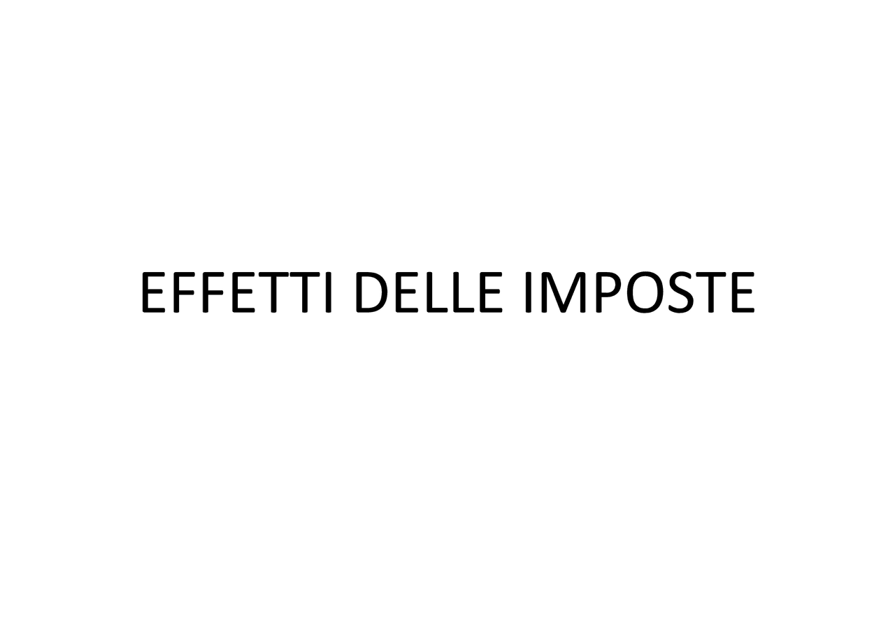 Effetti Delle Imposte Docsity