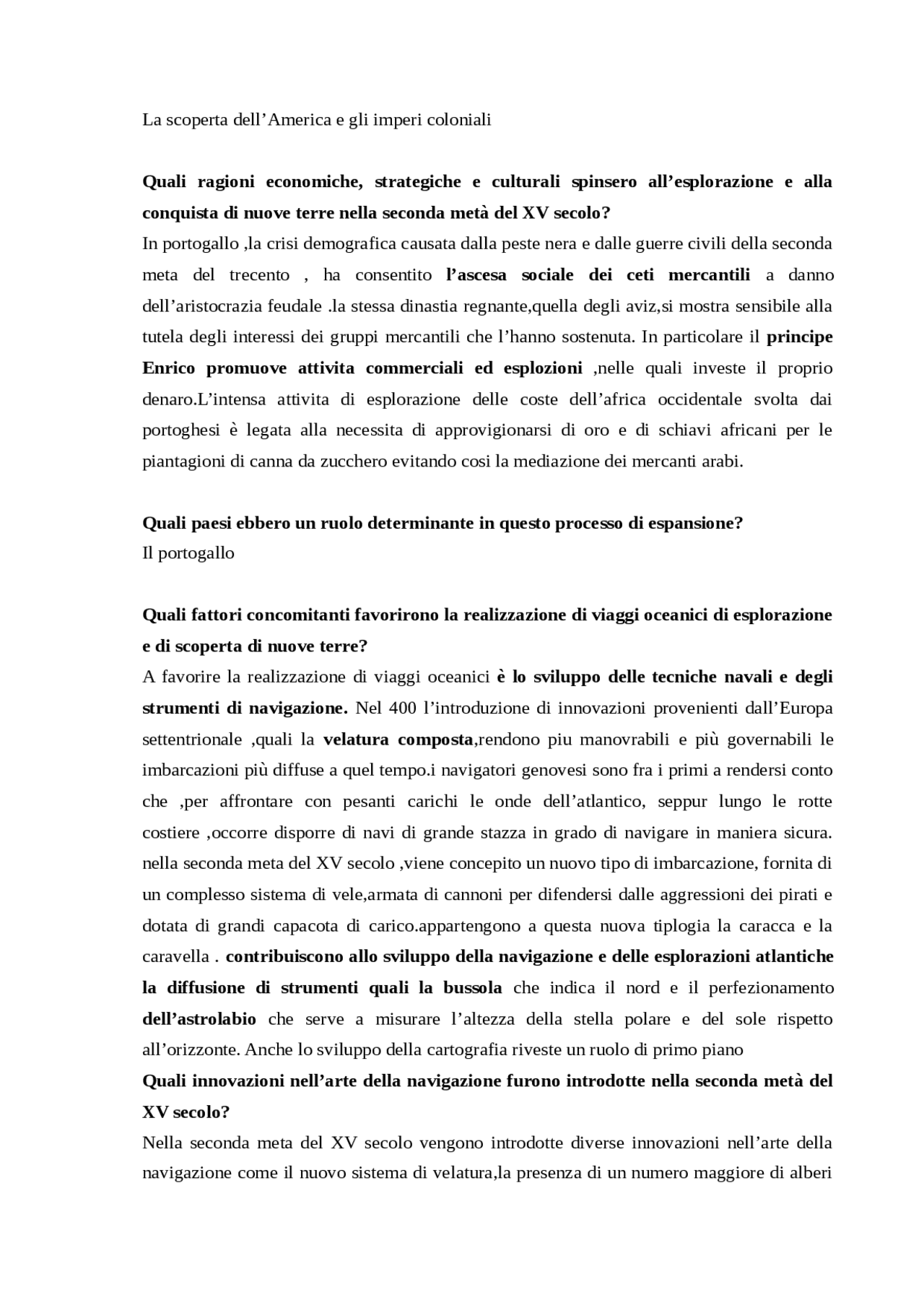 Esame Storia Moderna Docsity