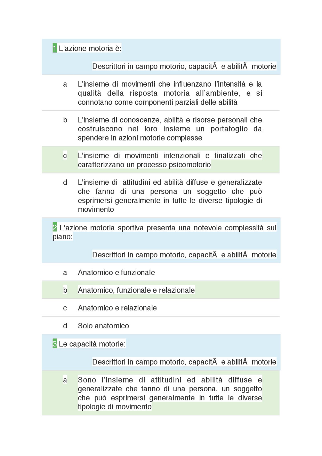 TEORIE, METODOLOGIE E DIDATTICHE DELL'EDUCAZIONE MOTORIA - Docsity