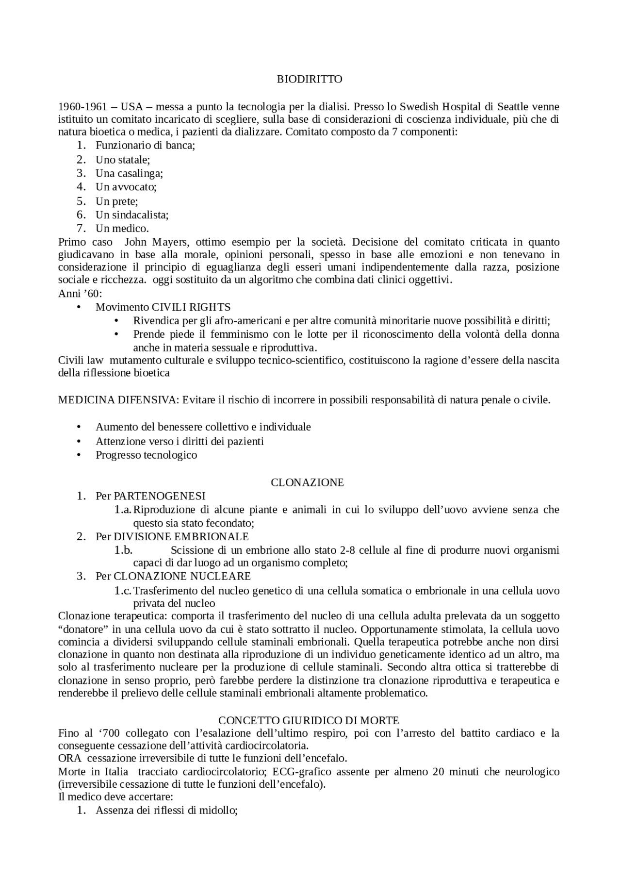 Biodiritto Introduzione Docsity