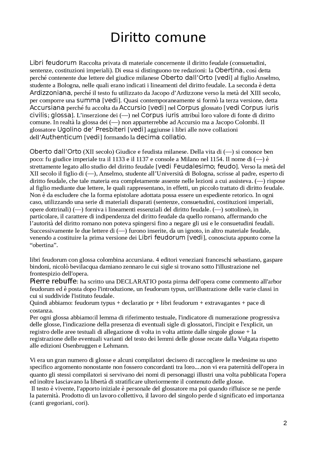 Schemi Di Diritto Comune Docsity
