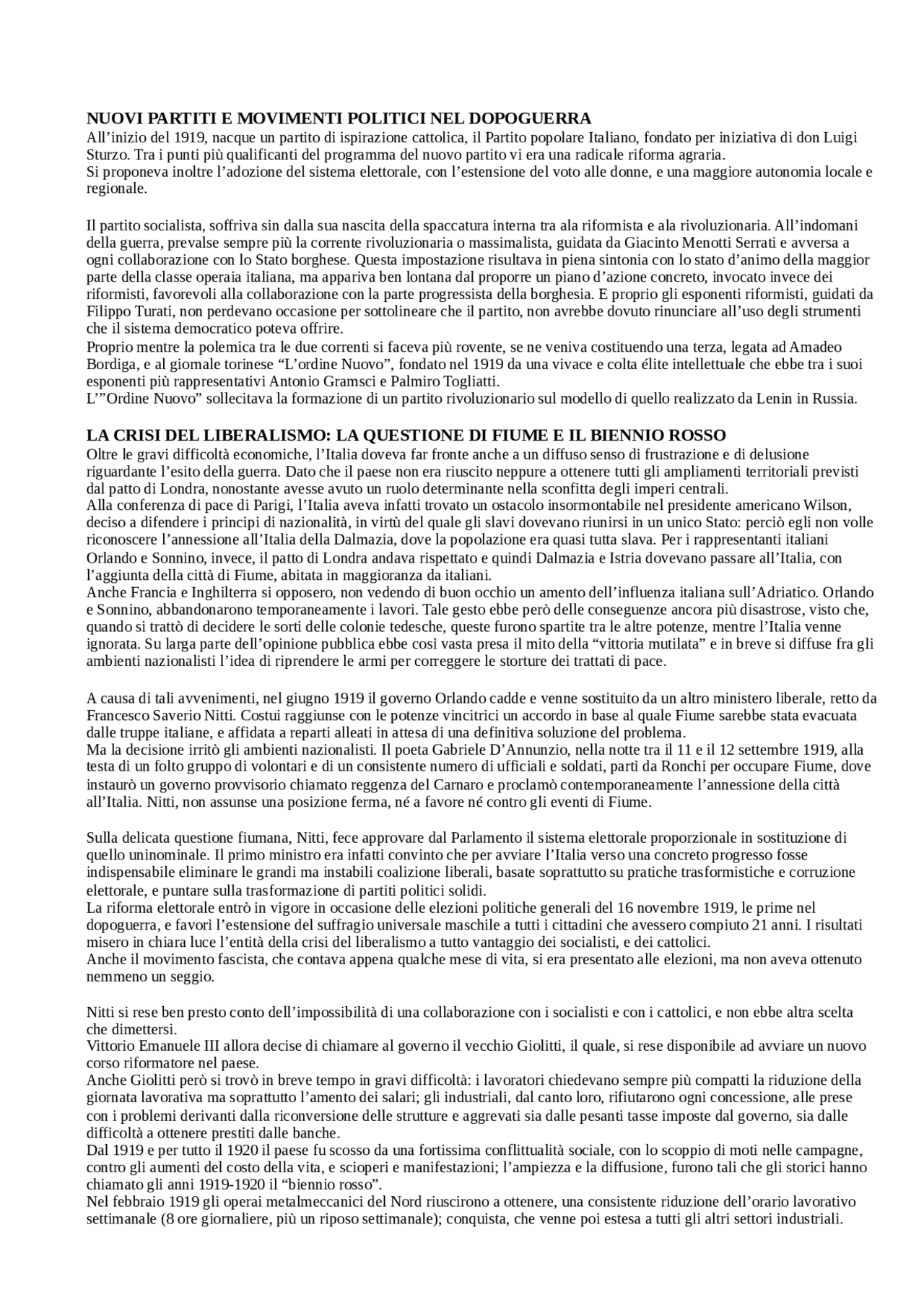 Fascismo Mussolini Docsity