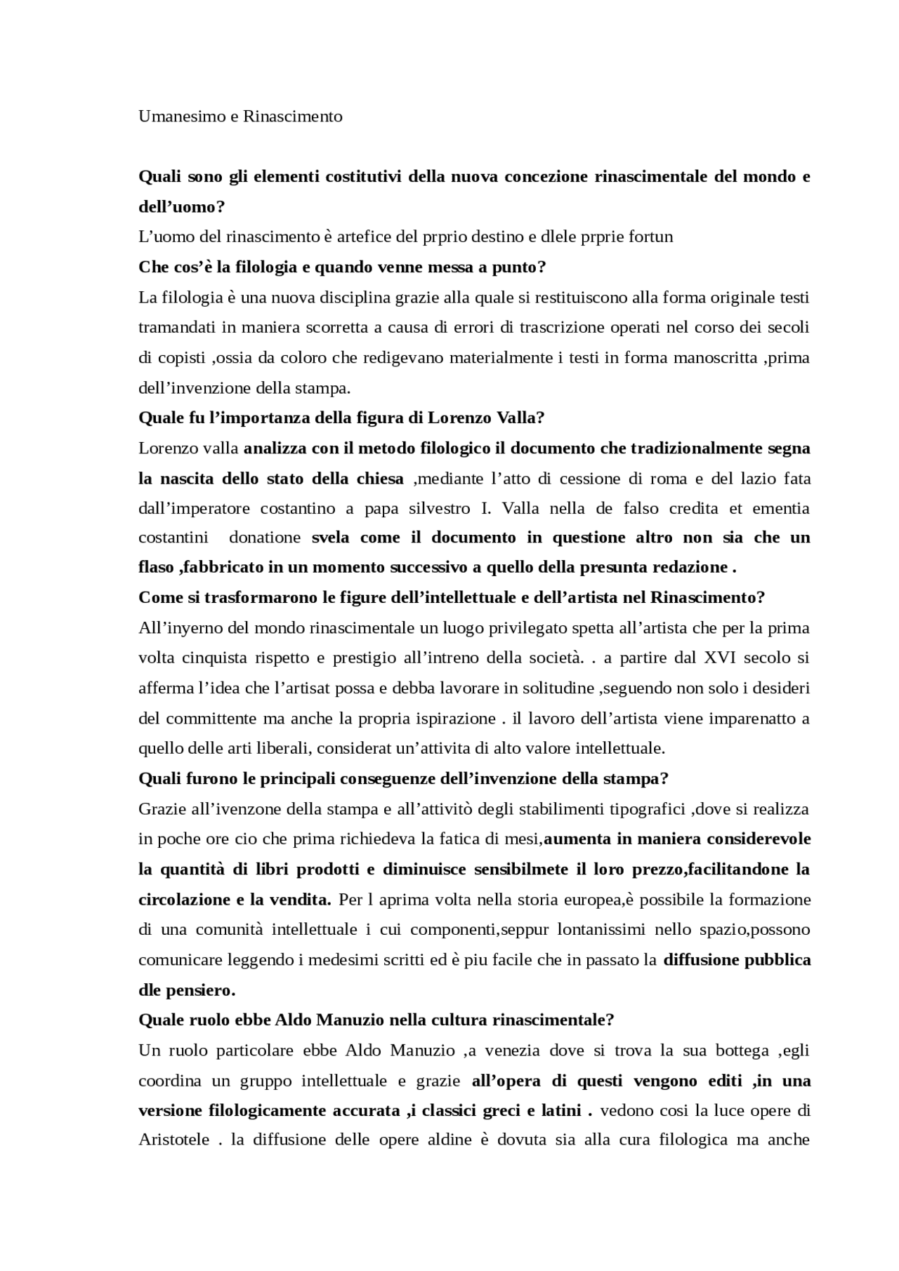 Esame Storia Moderna Docsity