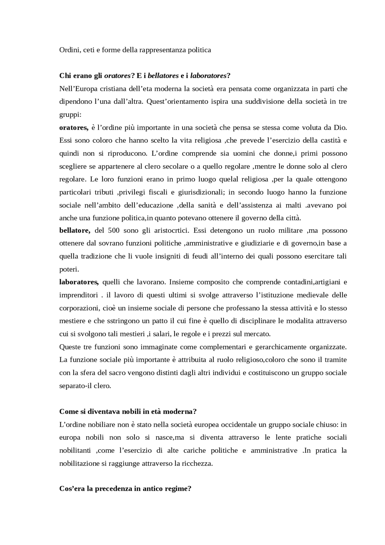 Esame Storia Moderna Docsity