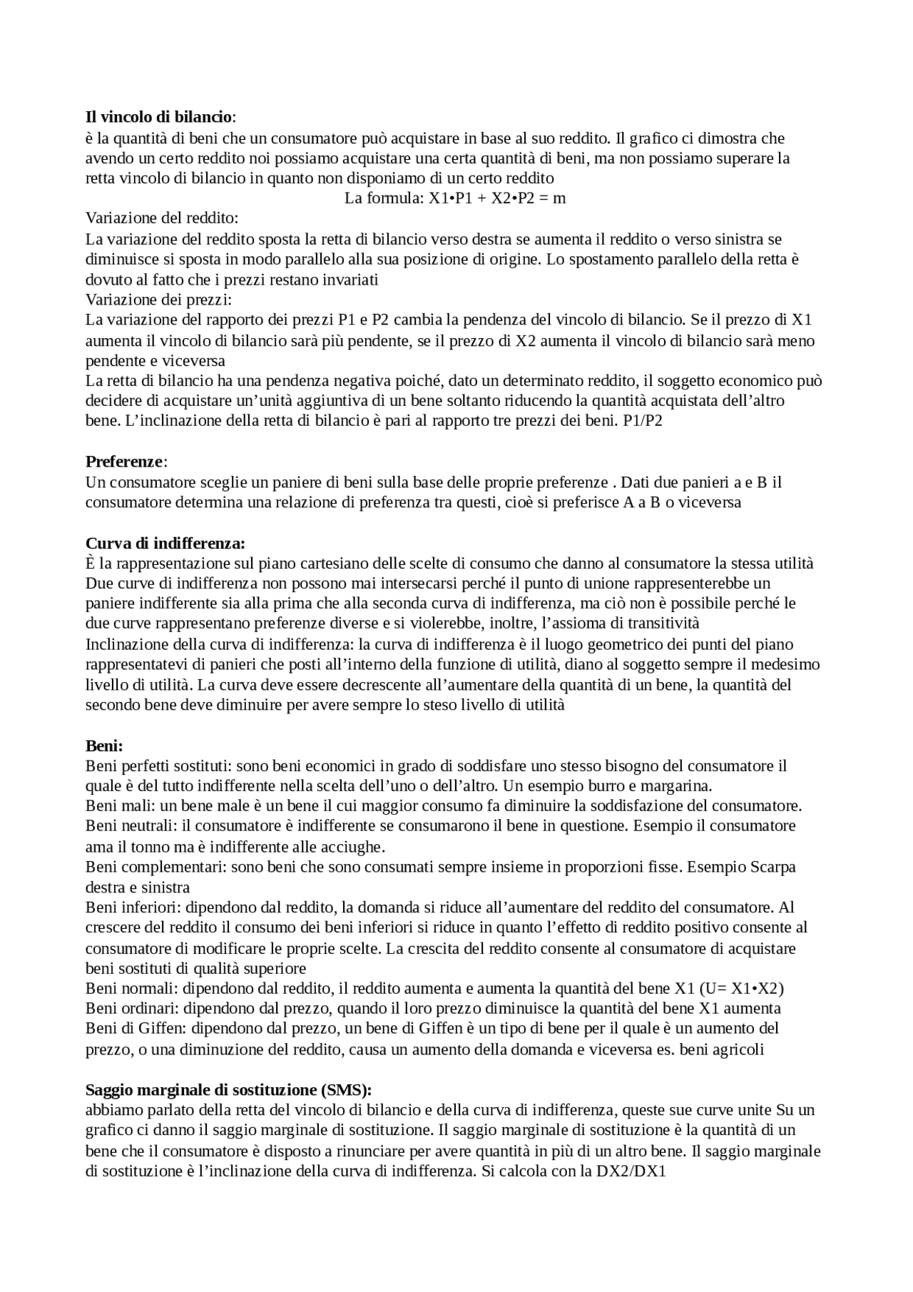 Riassunti E Appunti Microeconomia Del Professore Napolitano Docsity