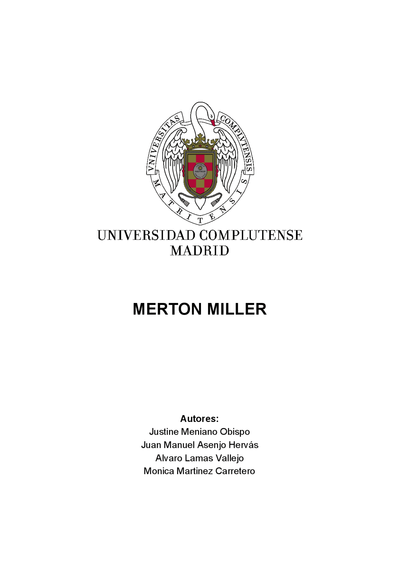 Trabajo sobre Merton miller - Docsity
