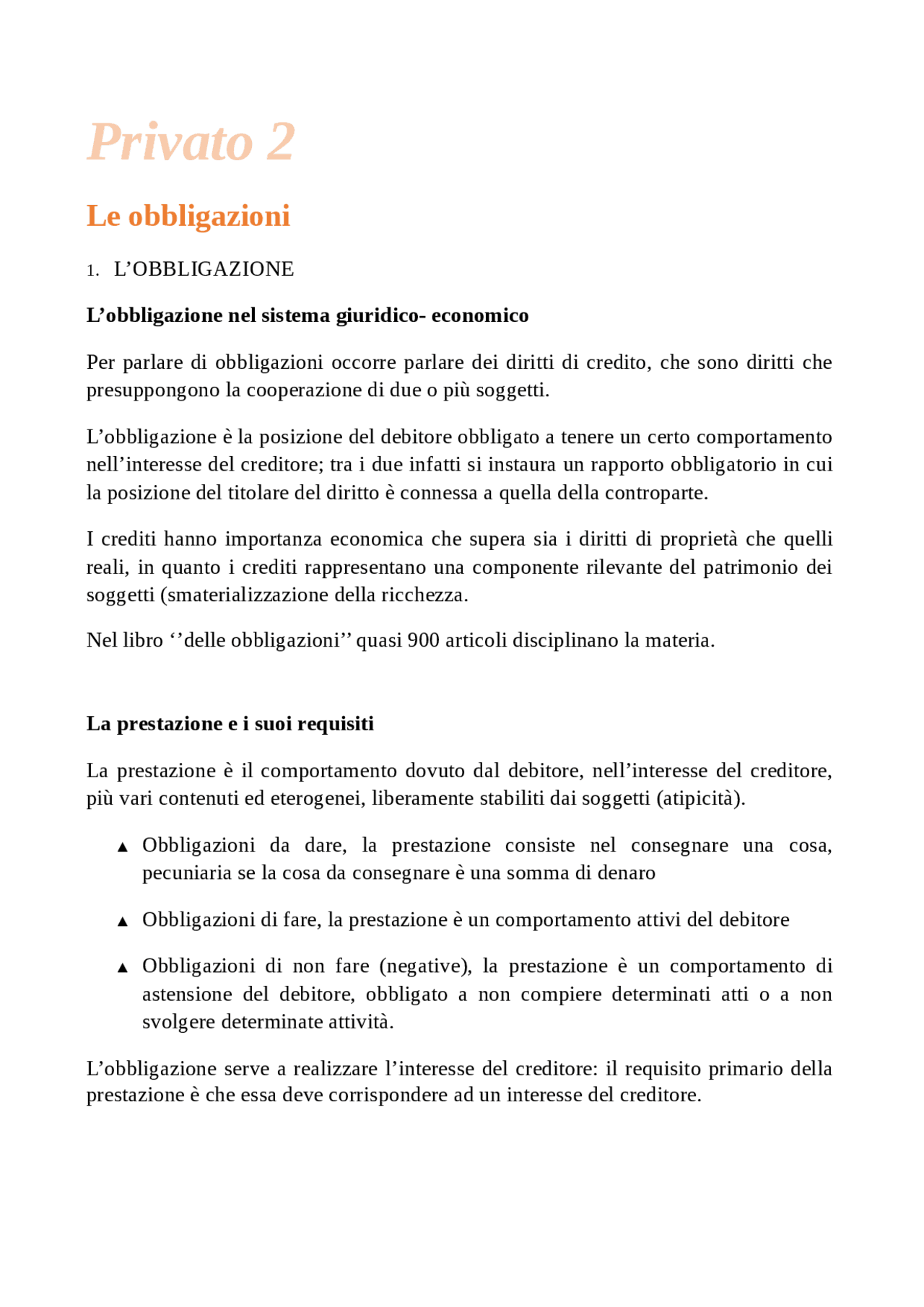 Appunti Diritto Privato Docsity