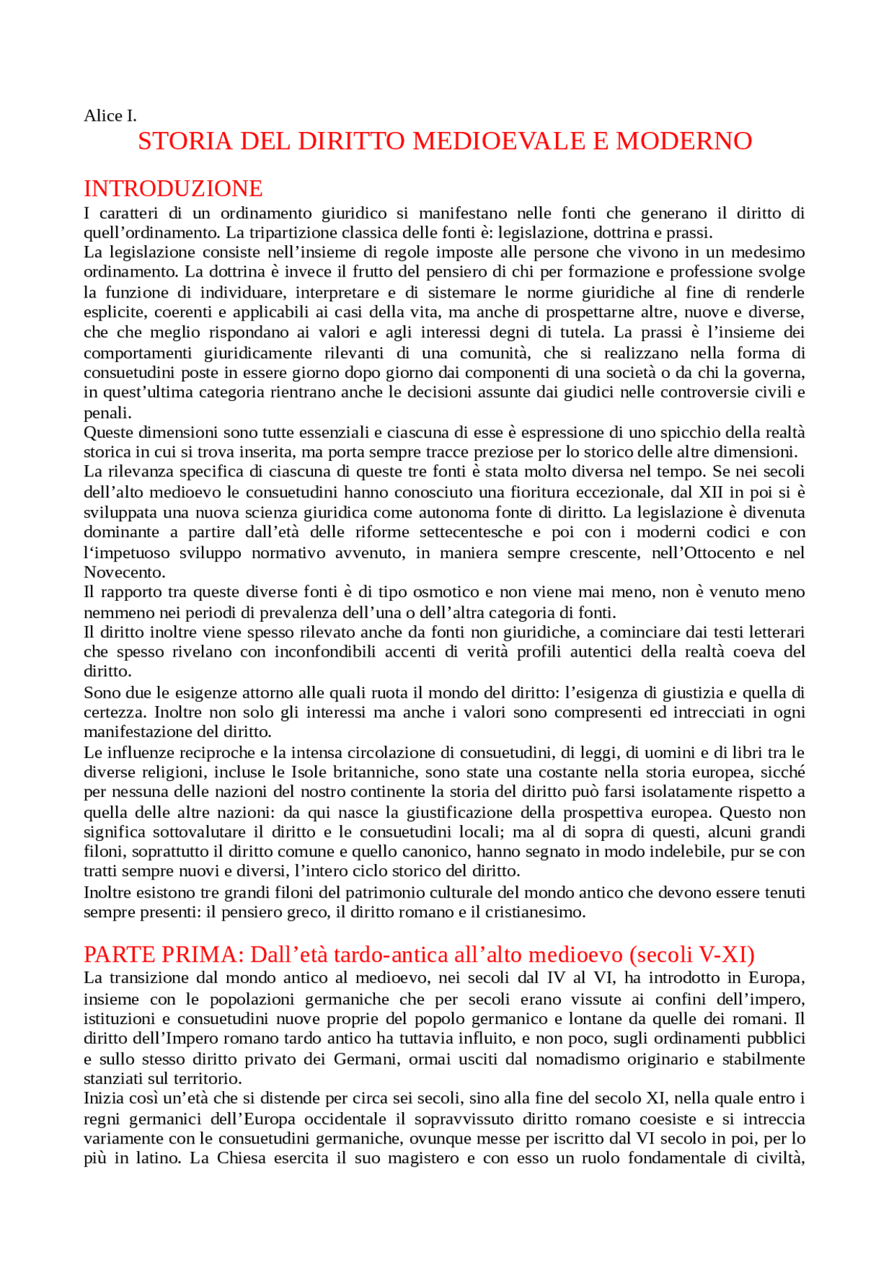 Storia Del Diritto Medievale E Moderno Docsity