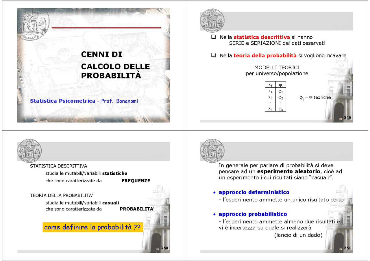 Statistica Psicometrica Docsity