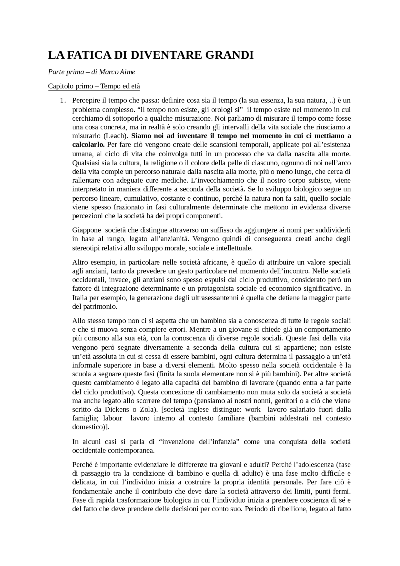 La Fatica Di Diventare Grandidocx Docsity