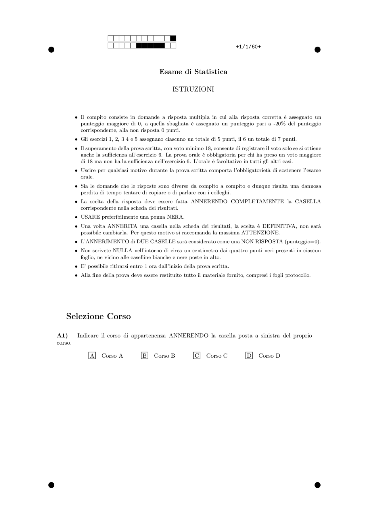 Esercizio Di Statistica Docsity