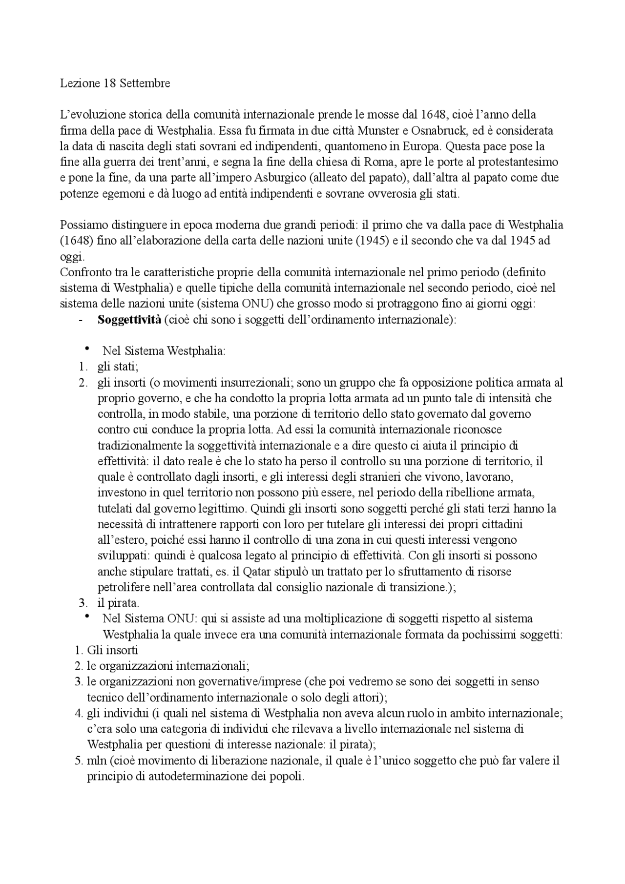 Appunti Diritto Internazionale Docsity