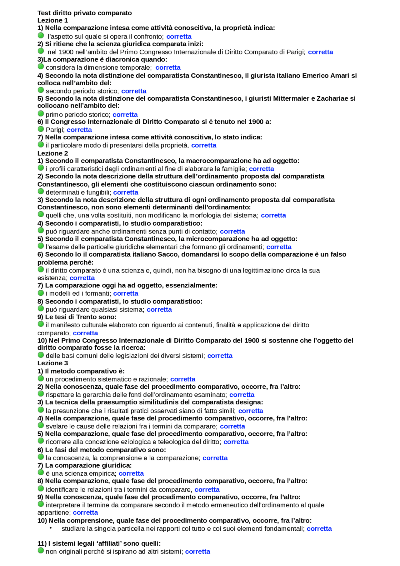 Test Diritto Privato Comparato Unicusano Esercizi Di Diritto Privato