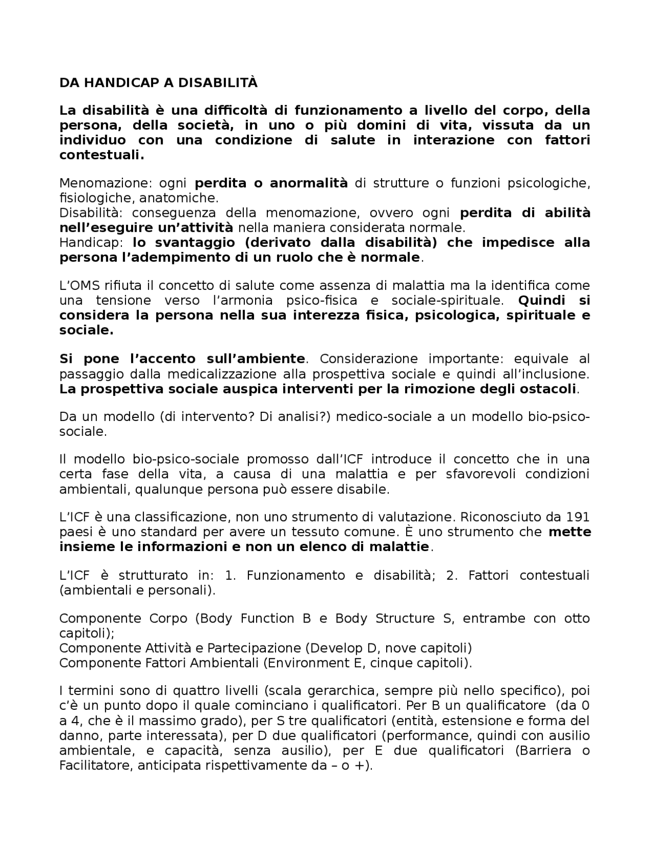 Pedagogia Speciale Bedin Una Parte Delle Slide Riassunte Docsity
