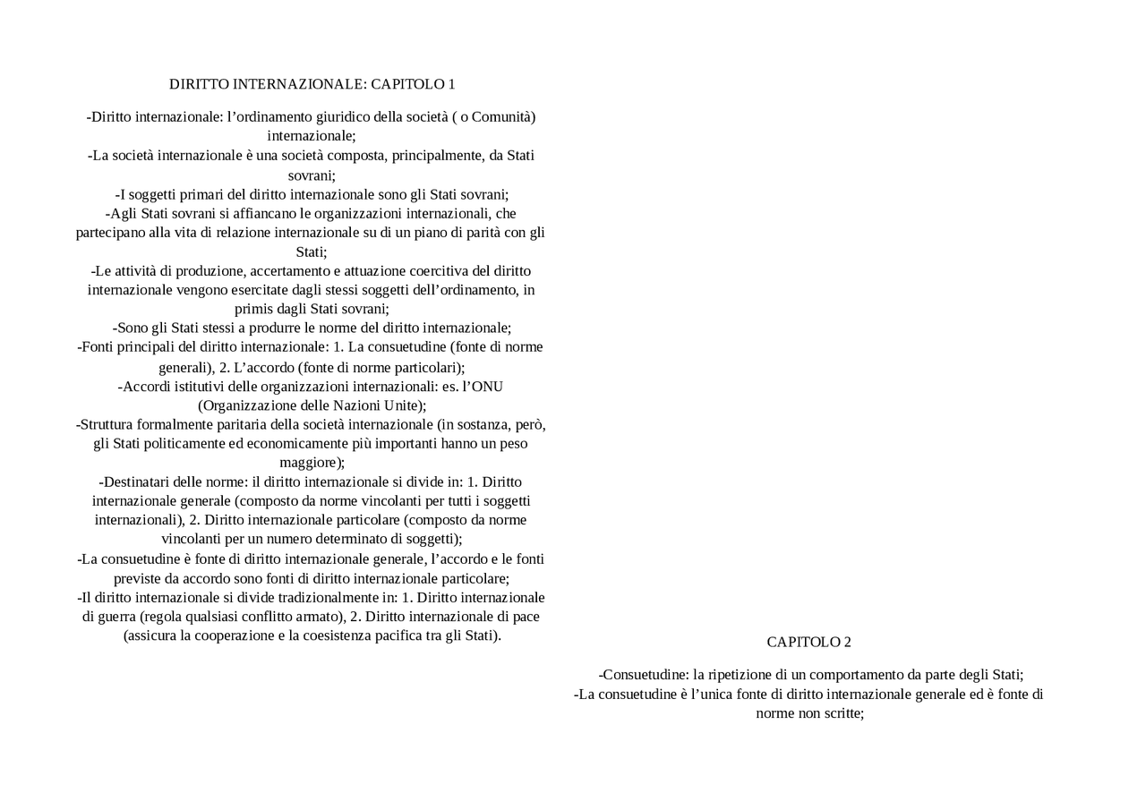 Riassunti Dal Libro Diritto Internazionale Di Andrea Gioia Docsity