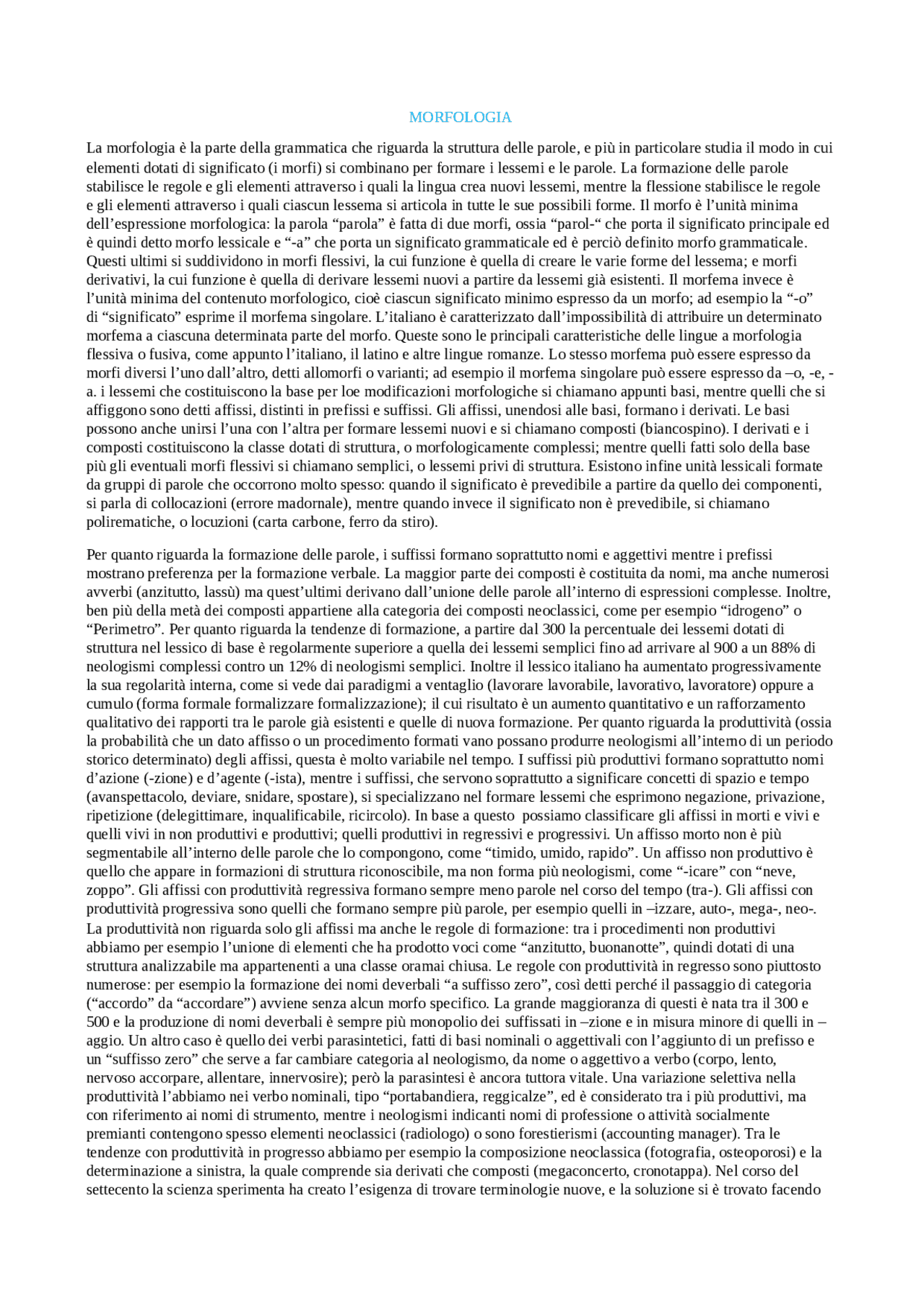 Appunti E Dispense Di Linguistica Italiana Docsity