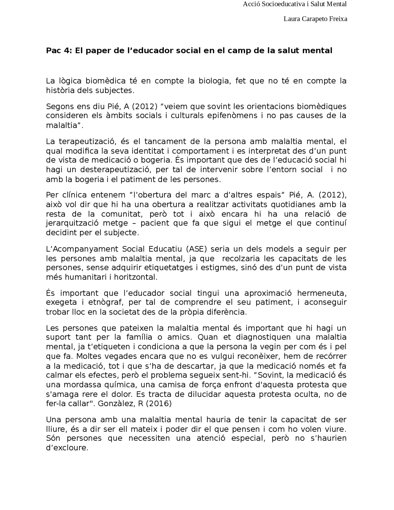 Acció Socioeductaiva I Salut Mental Docsity