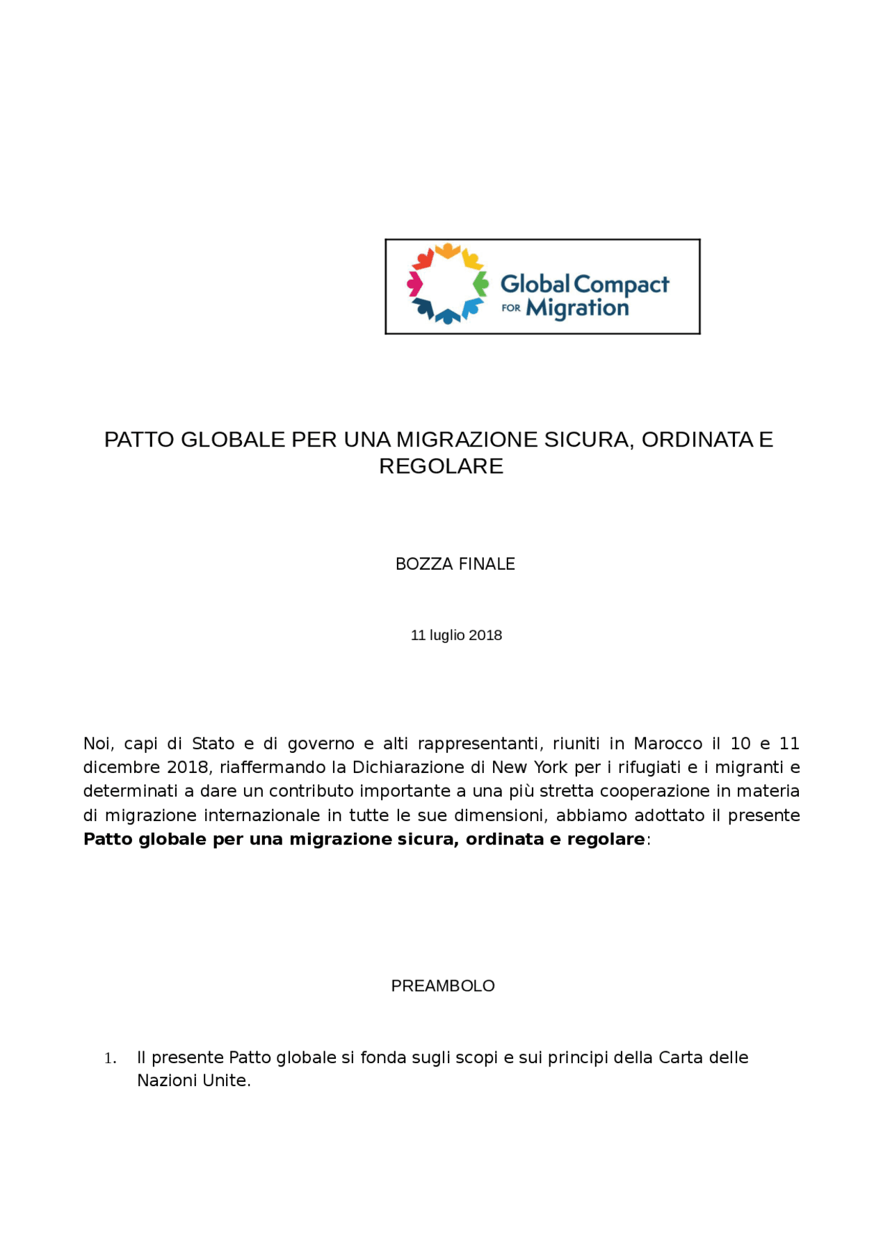 Global Compact For Migration Docsity